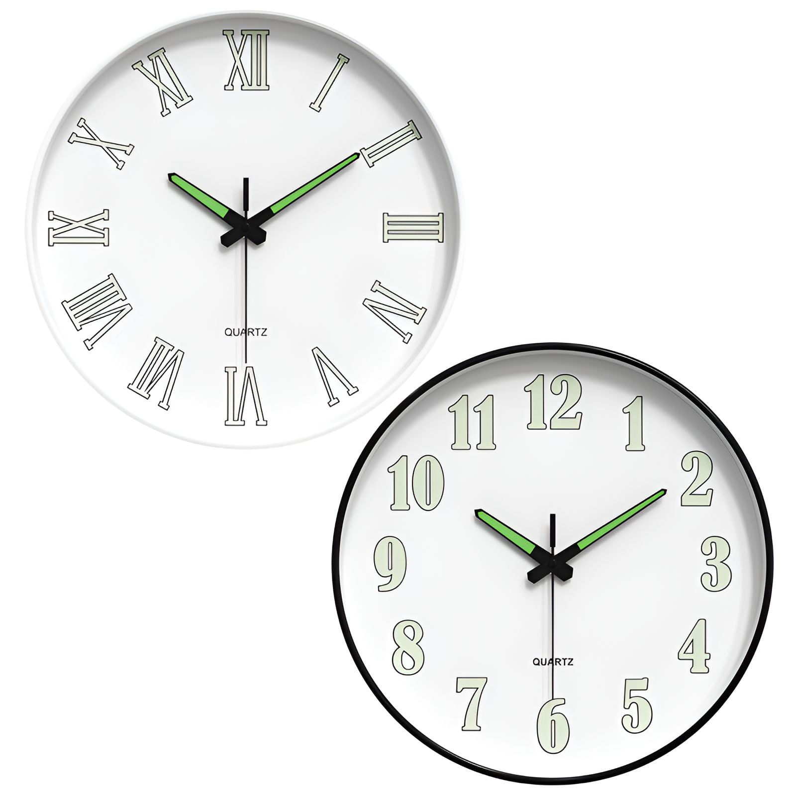 DESIGNICE 2Pcs Wall Clock,Readable Dial Modern Wall Clock,Calm Ambience ...