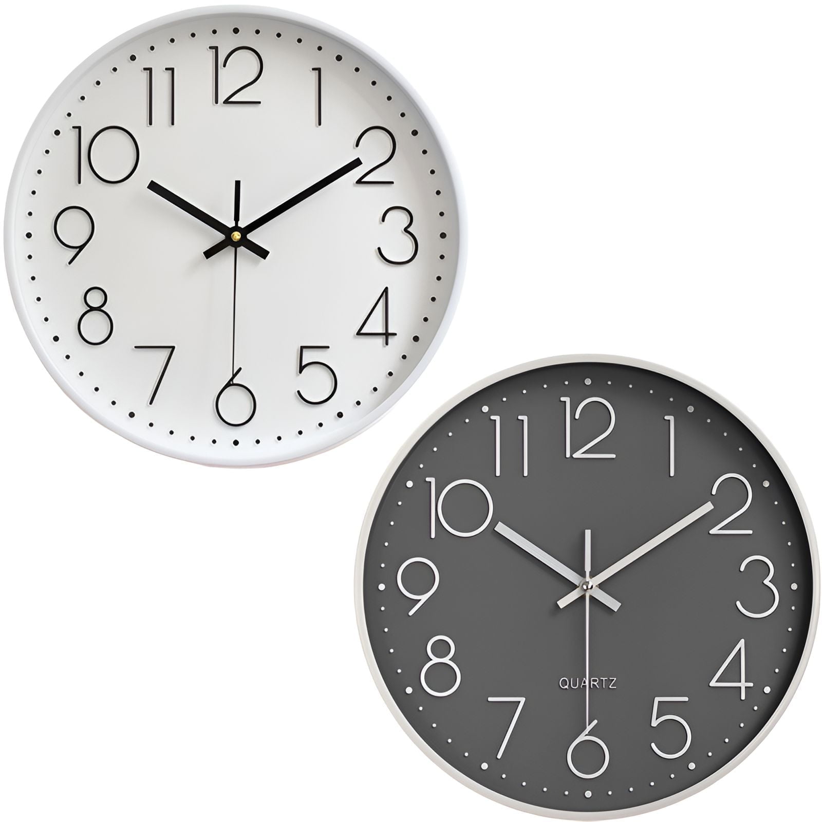 DESIGNICE 2Pcs Wall Clock,Reliable Hands Modern Wall Clock,Accurate ...