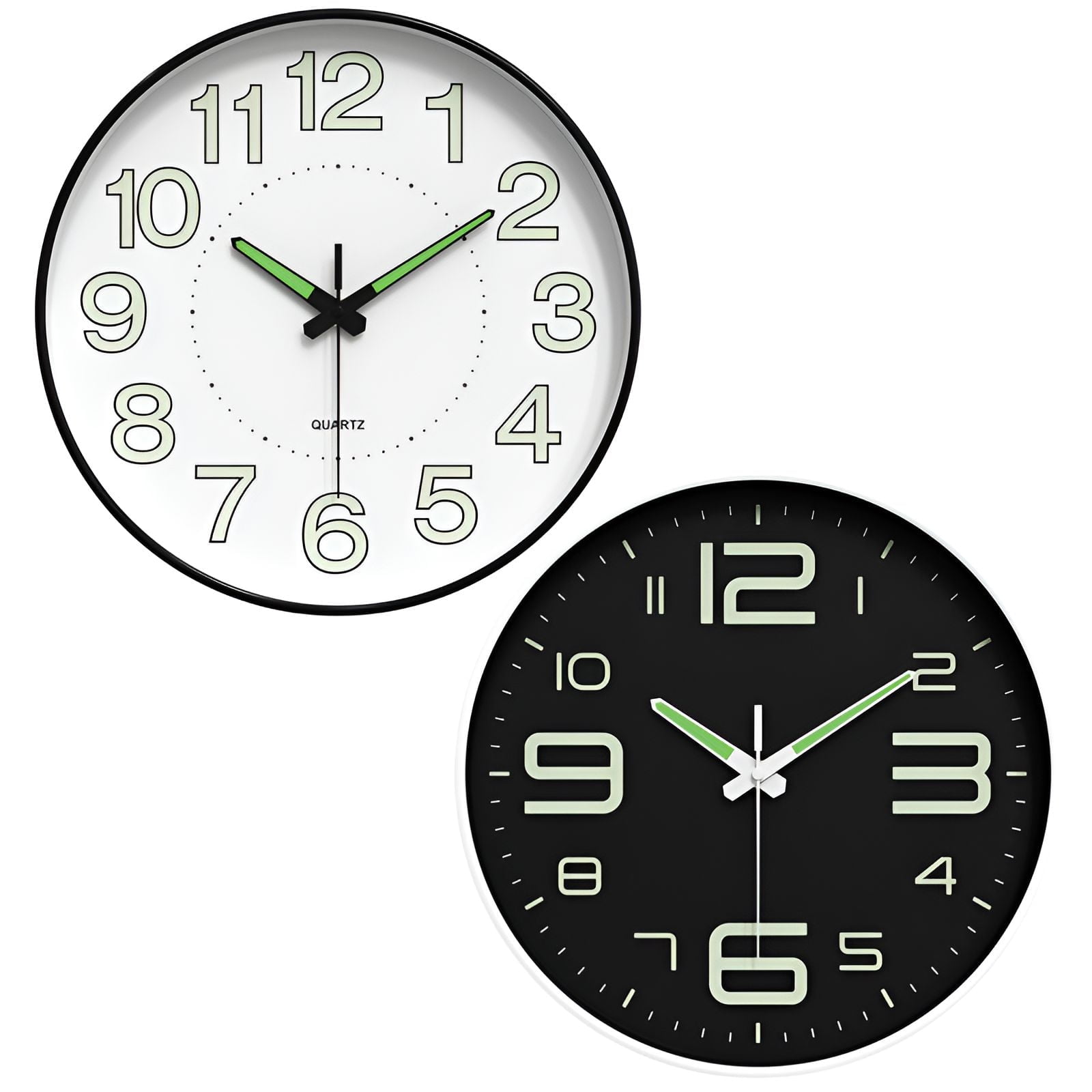 DESIGNICE 2Pcs Wall Clock,Silent Hands Modern Wall Clock,Decorative ...