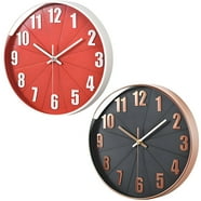 LeisureMod Vdara Modern Design Block Silent Non-Ticking Wall Clock in ...