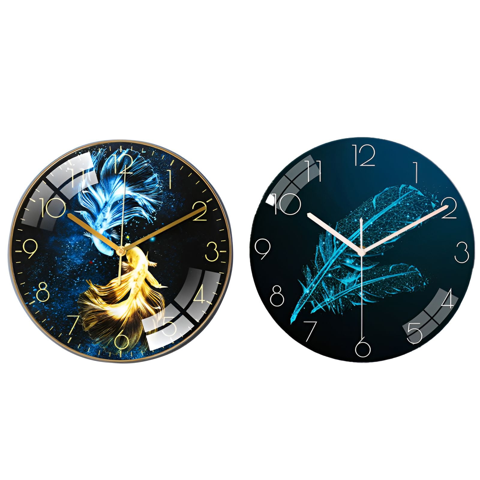 DESIGNICE 2Pcs Wall Clock,Silent Timekeeping Modern Wall Clock,Peaceful ...
