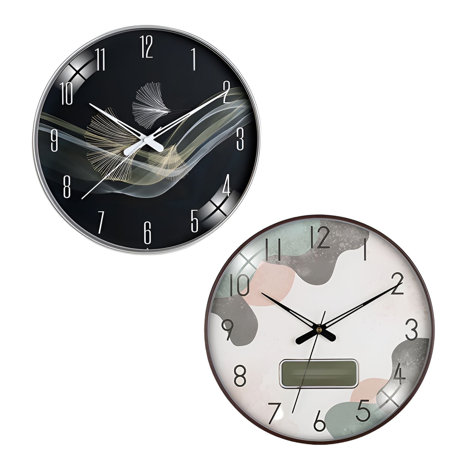 DESIGNICE 2Pcs Wall Clock,Smooth Finish Modern Wall Clock,Matte Appeal ...