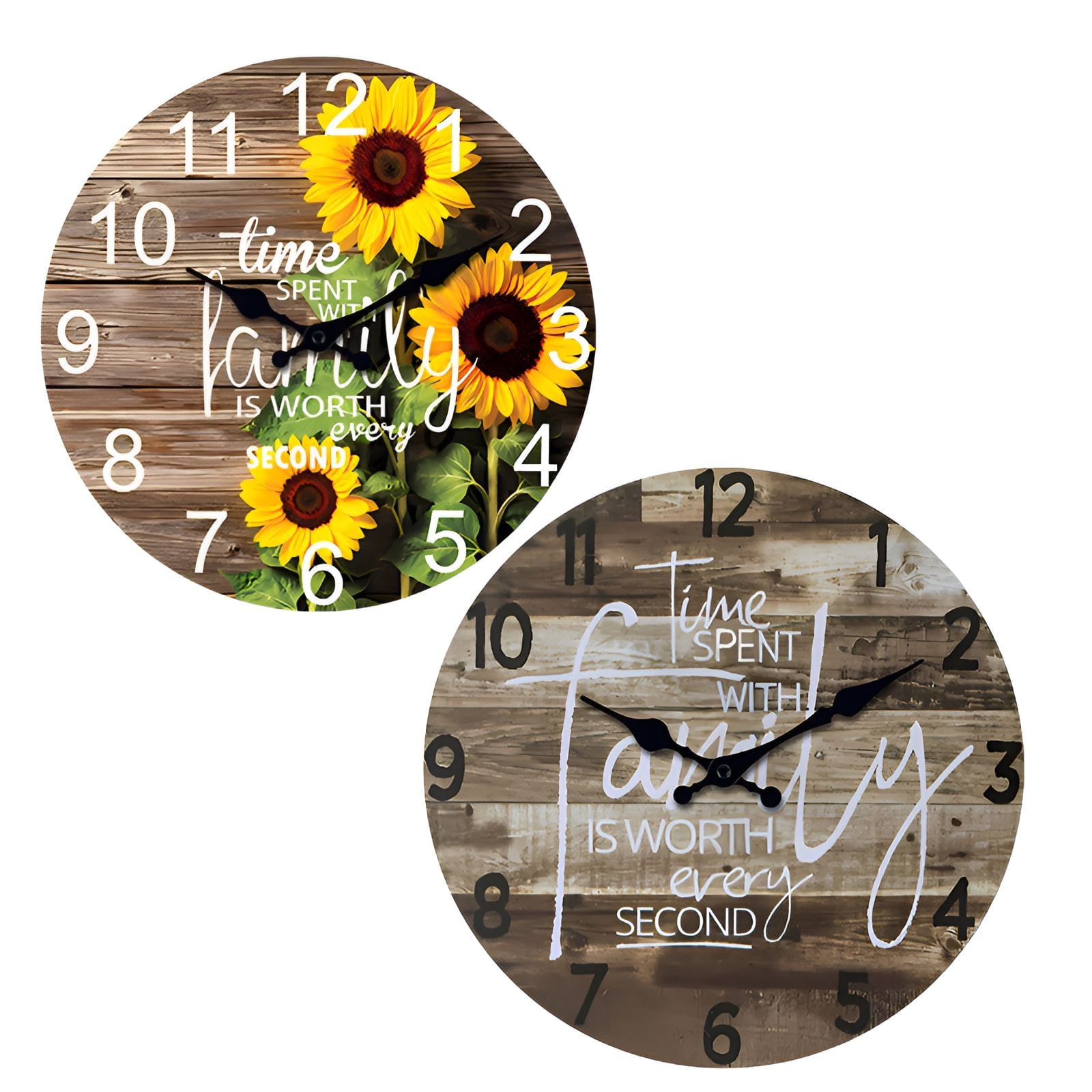 DESIGNICE 2Pcs Wall Clock,Smooth Sweep Modern Wall Clock,Timeless ...