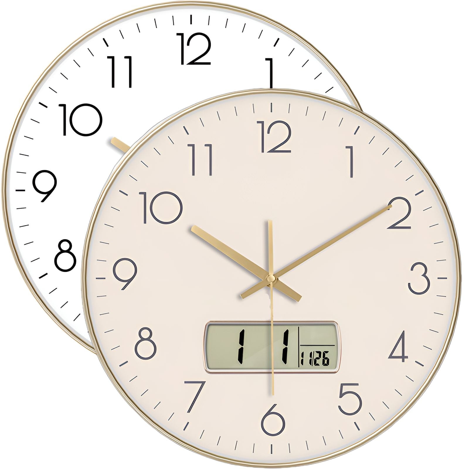 DESIGNICE 2Pcs Wall Clock,Stable Sweep Mechanism Modern Wall Clock ...