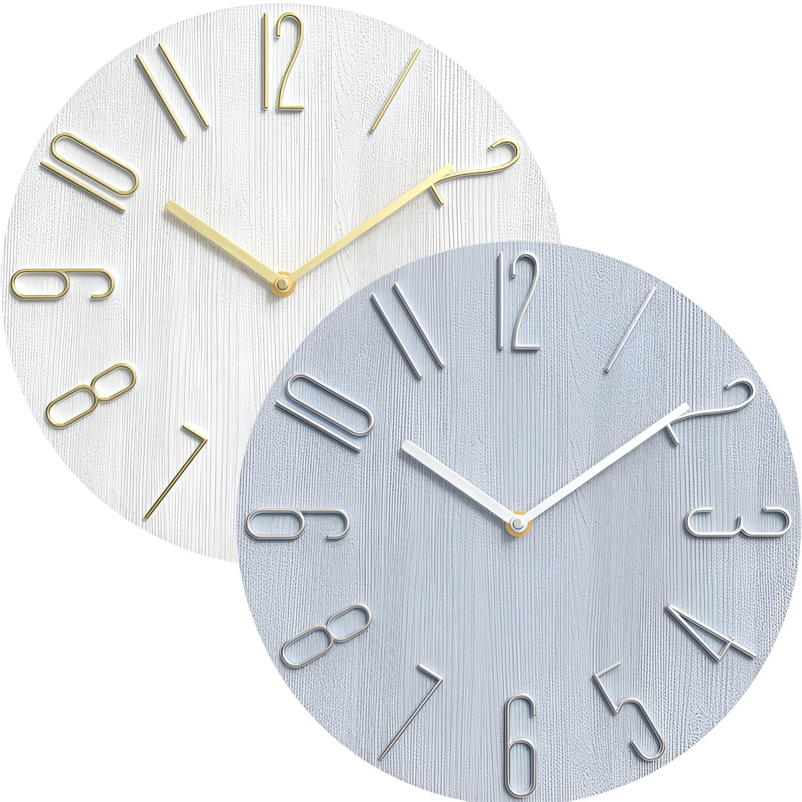 DESIGNICE 2Pcs Wall Clock,12in Reloj De Pared Para Sala,Plastic Reloj ...