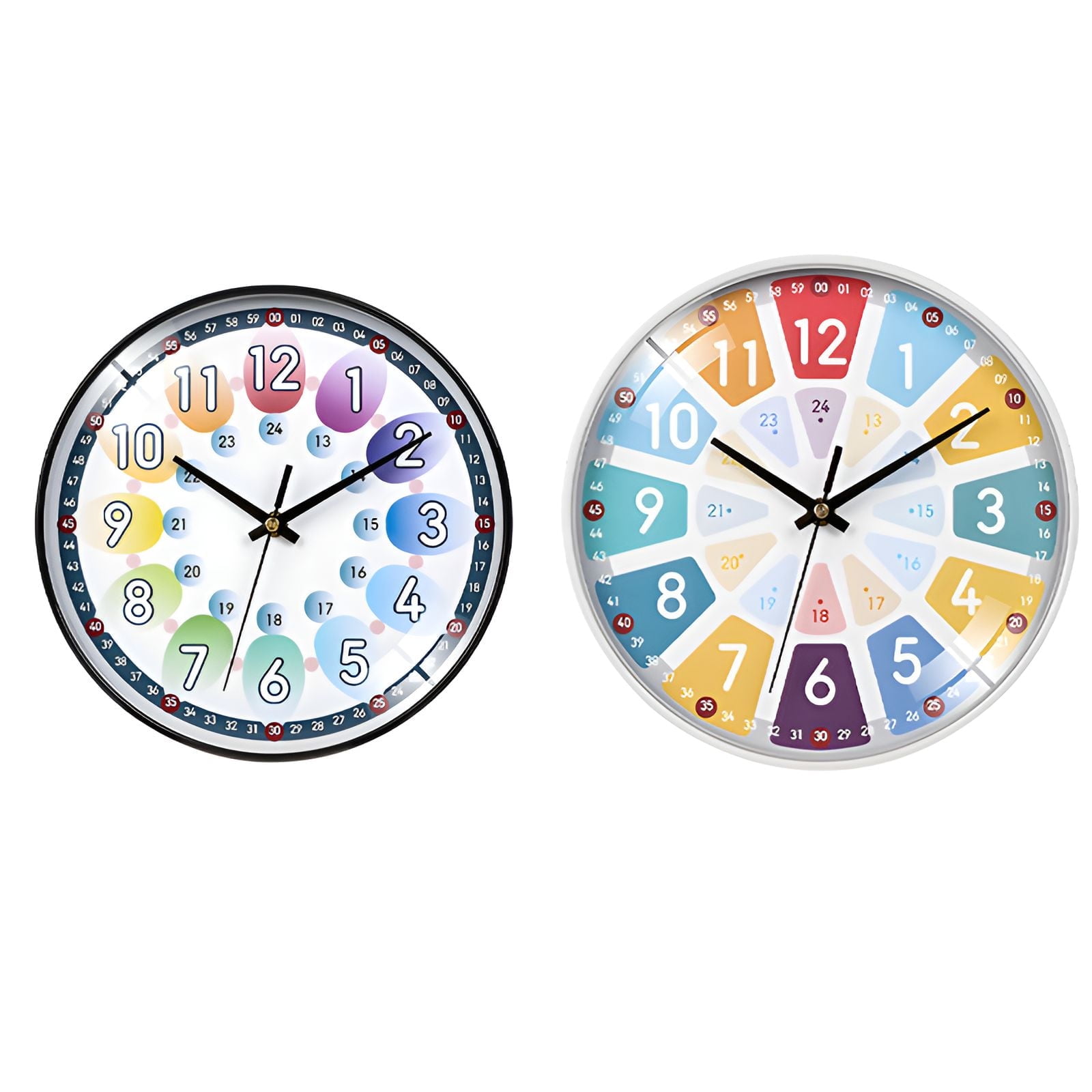 DESIGNICE 2Pcs Wall Clock,Subdued Monochrome Theme Modern Wall Clock ...