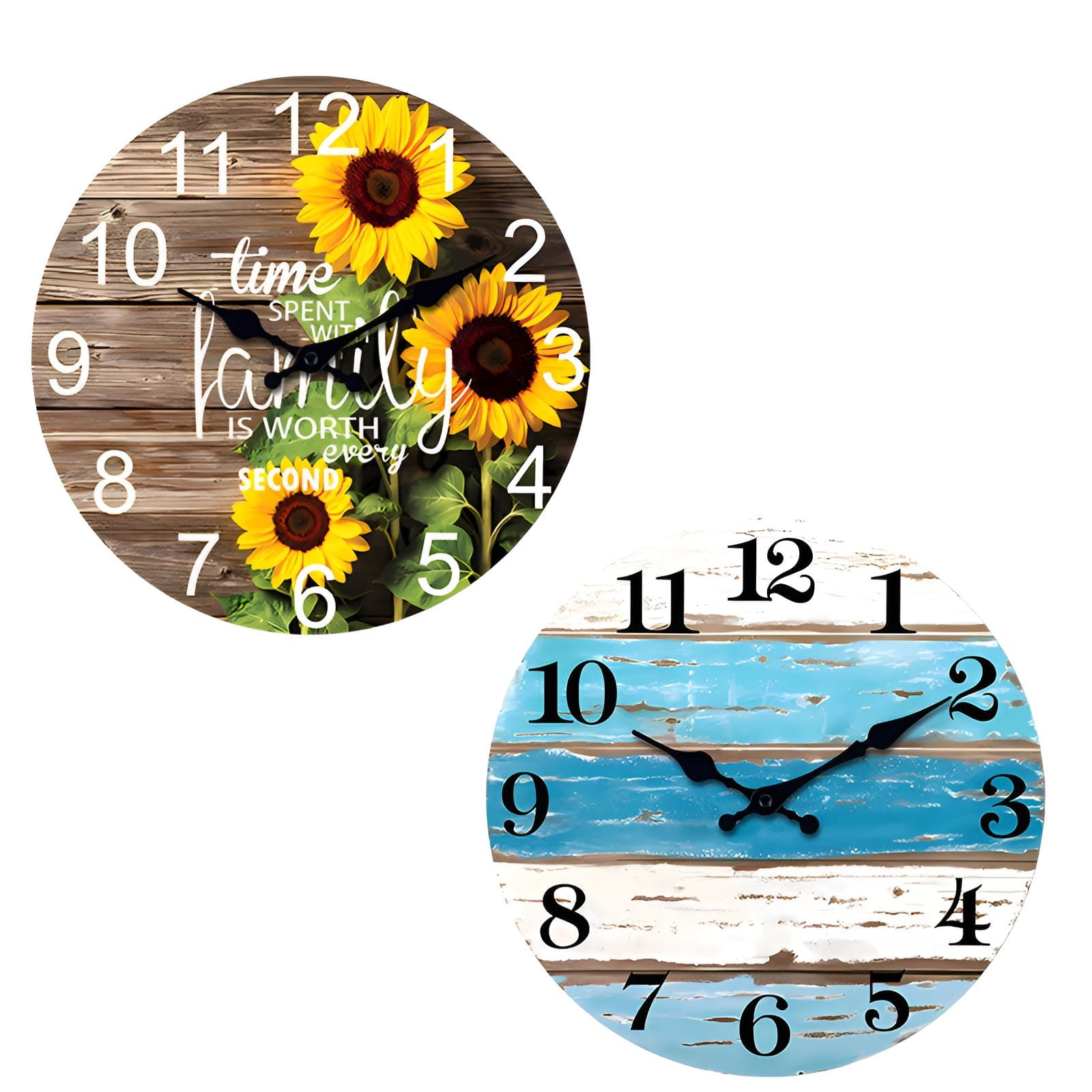 DESIGNICE 2Pcs Wall Clock,Subtle Appeal Modern Wall Clock,Vintage ...