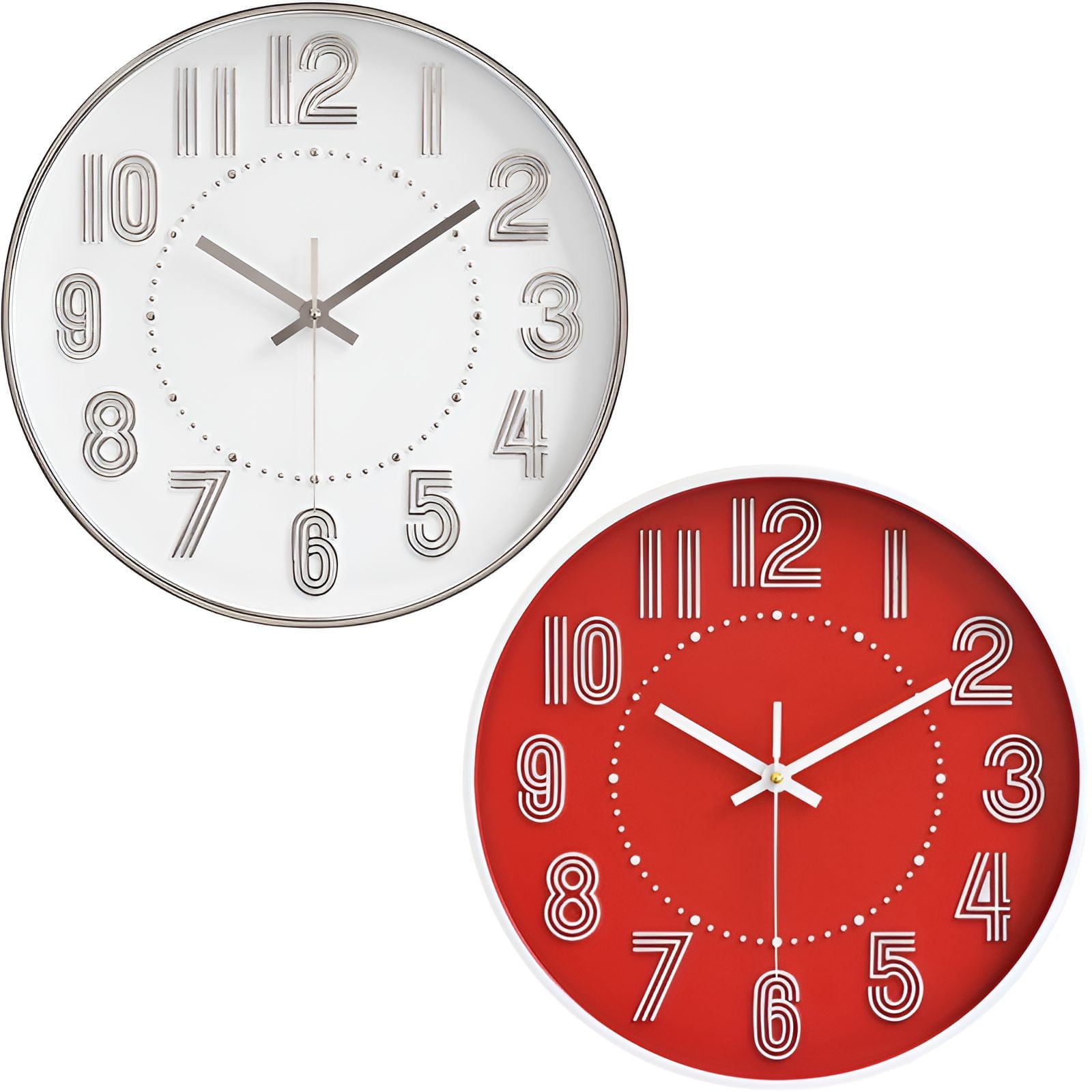 DESIGNICE 2Pcs Wall Clock,Subtle Style Modern Wall Clock,Timeless ...
