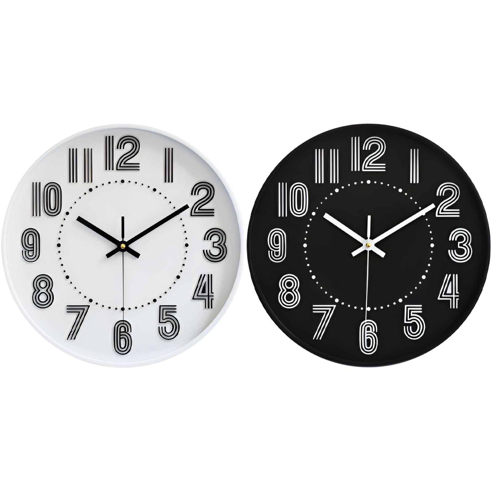 DESIGNICE 2Pcs Wall Clock,Subtle Tones Modern Wall Clock,Sophisticated ...