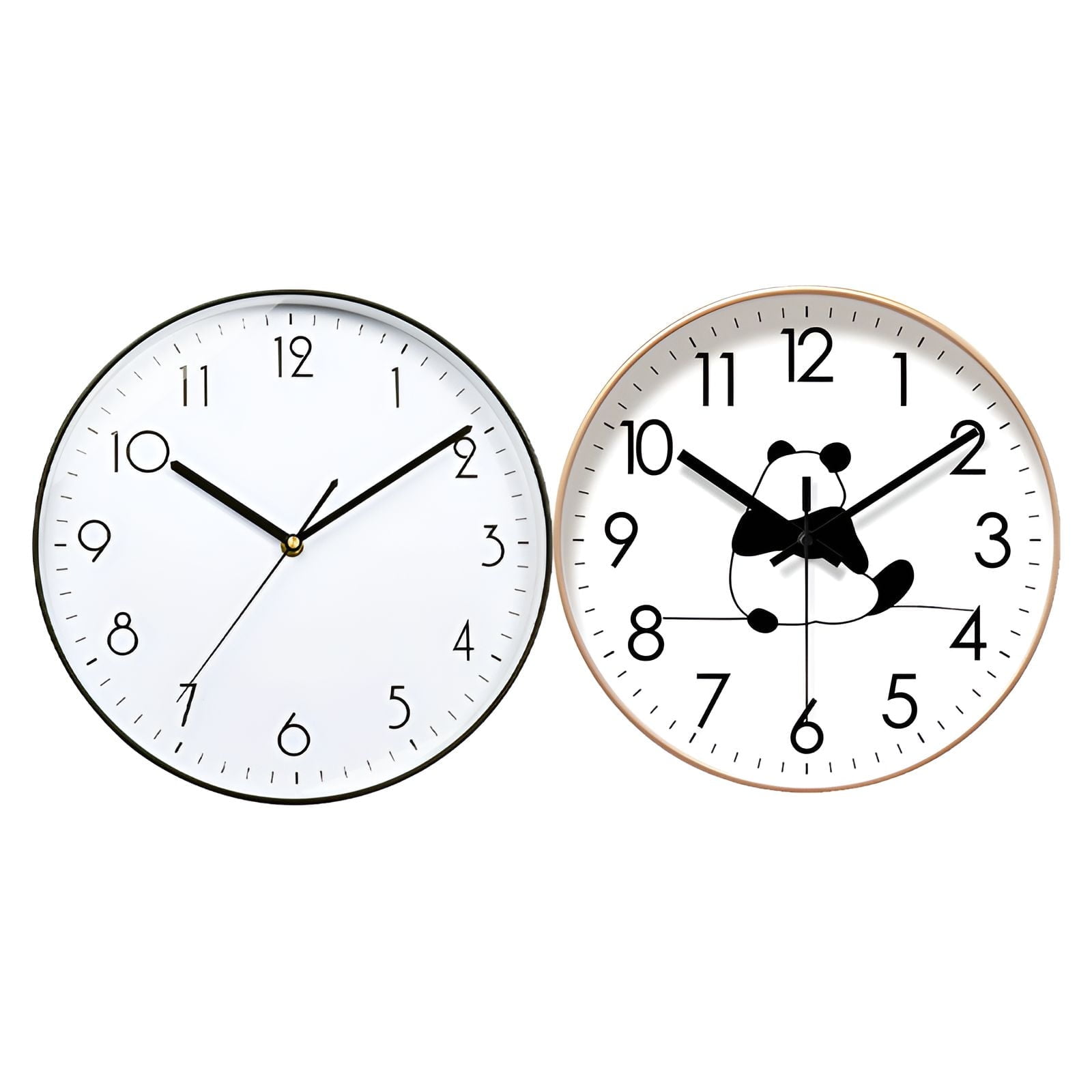 DESIGNICE 2Pcs Wall Clock,Subtle Wood Texture Modern Wall Clock,Neutral ...