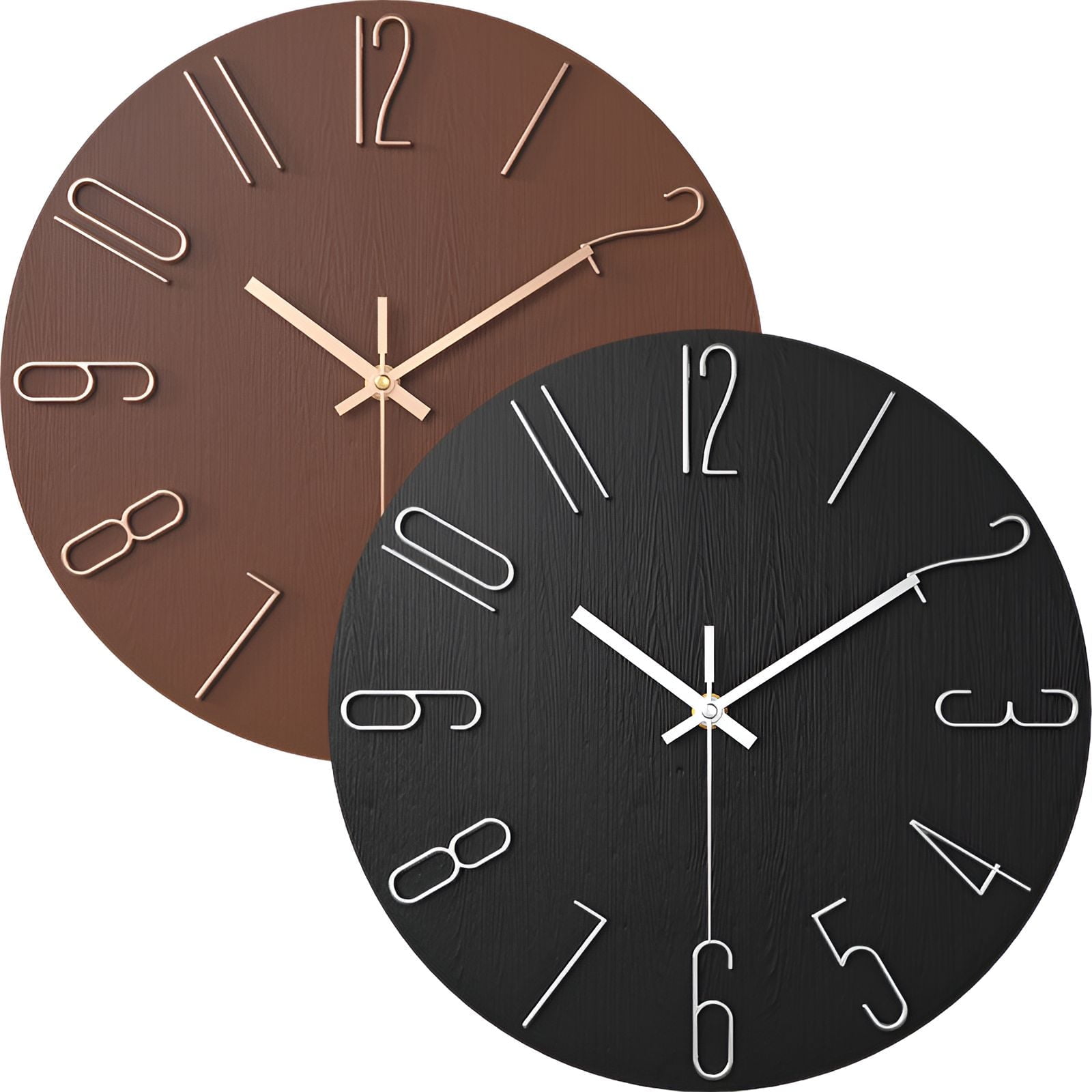 DESIGNICE 2Pcs Wall Clock,12in Bathroom Clock,Reloj De Pared Para Sala ...