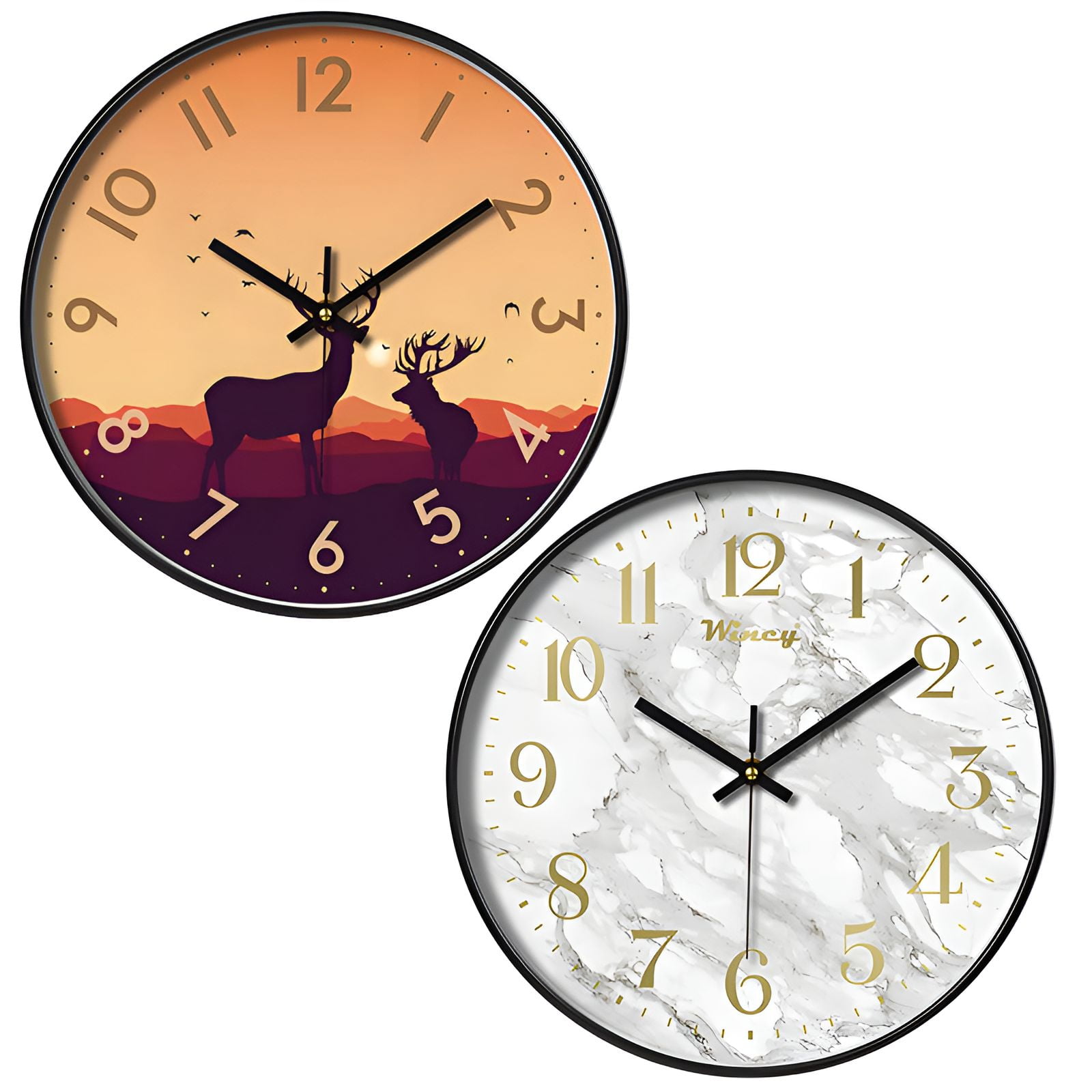 DESIGNICE 2Pcs Wall Clock,Timeless Style Modern Wall Clock,Clear View ...