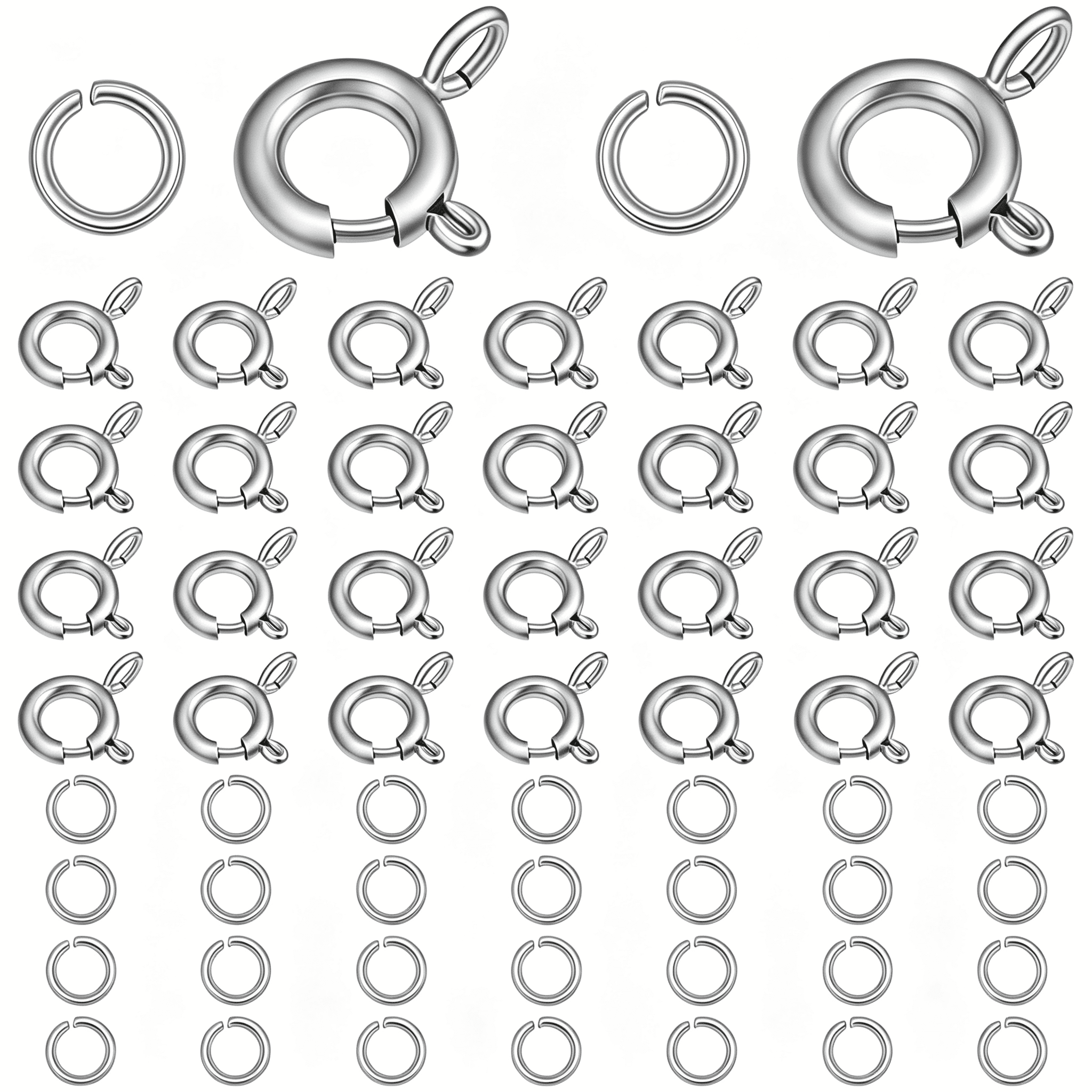 DESIGNICE 30Pcs Stainless Steel Spring Ring Clasps 9.5X6X1.5Mm Small ...