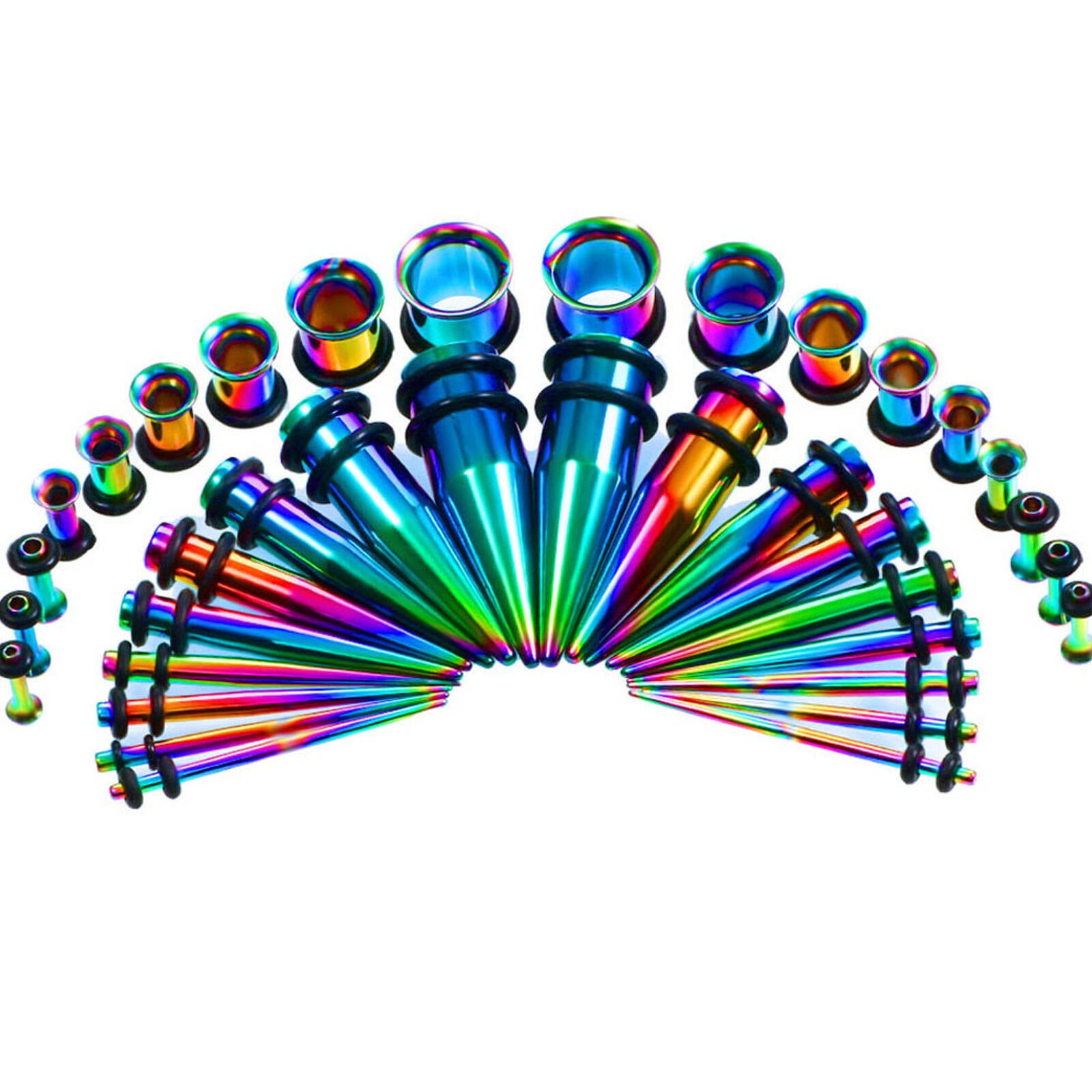 DESIGNICE 36 Pcs Ear Stretching Kit,Stainless Steel Gauges for Ears,Pointed Cone Ear Expansion ...