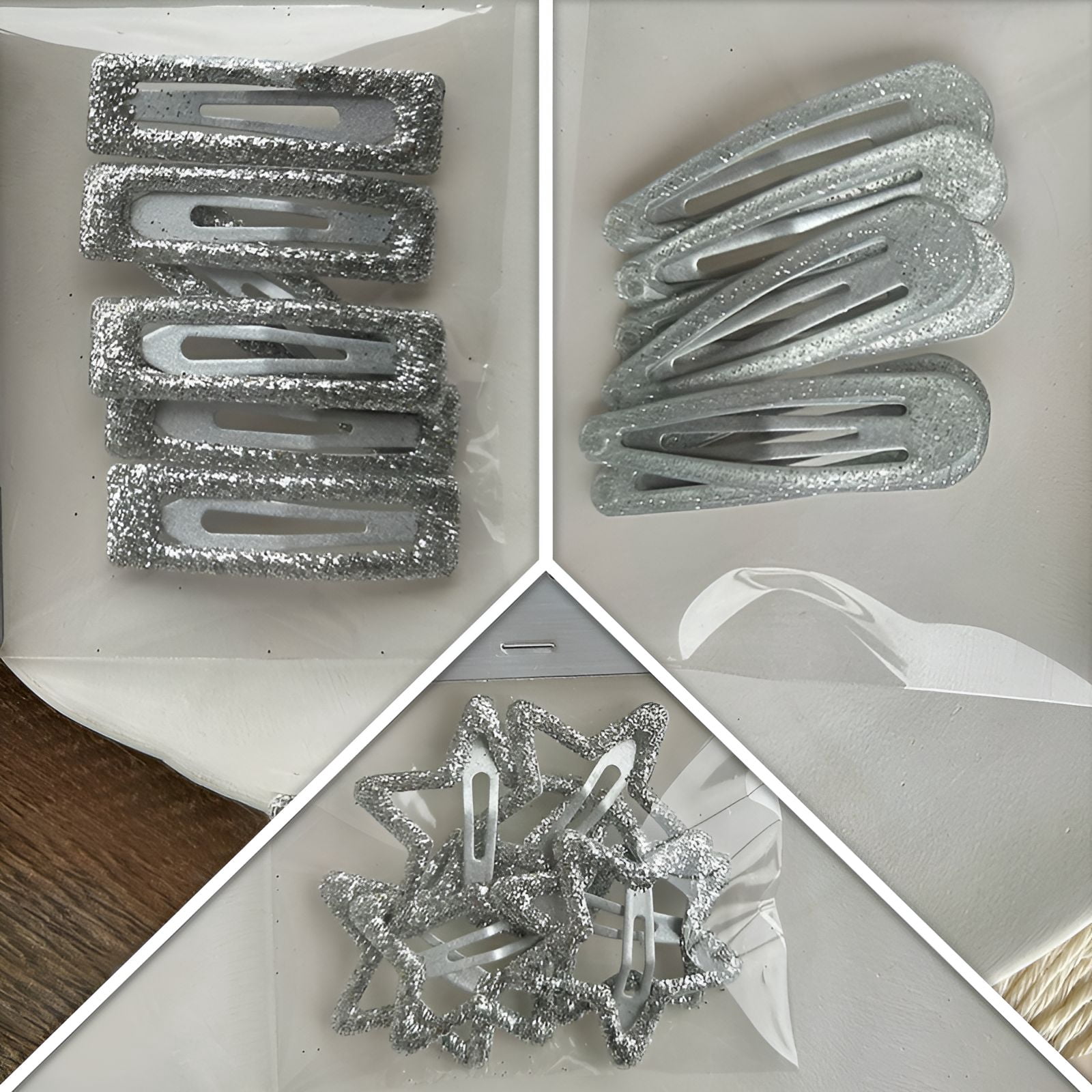 DESIGNICE 3Pcs Baby Hair Clips,Sparkling Design Effect Barrettes,Built ...
