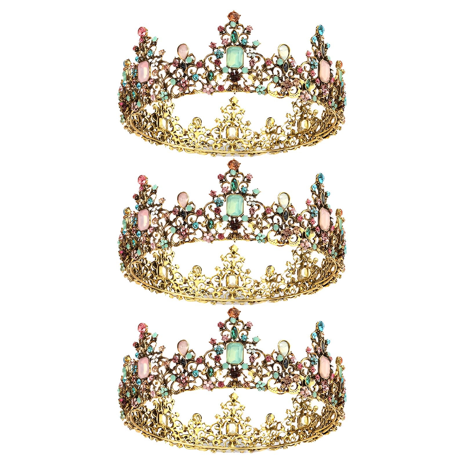 DESIGNICE 3Pcs Crown Cake Topper,Artistic Display of Classic Carving ...