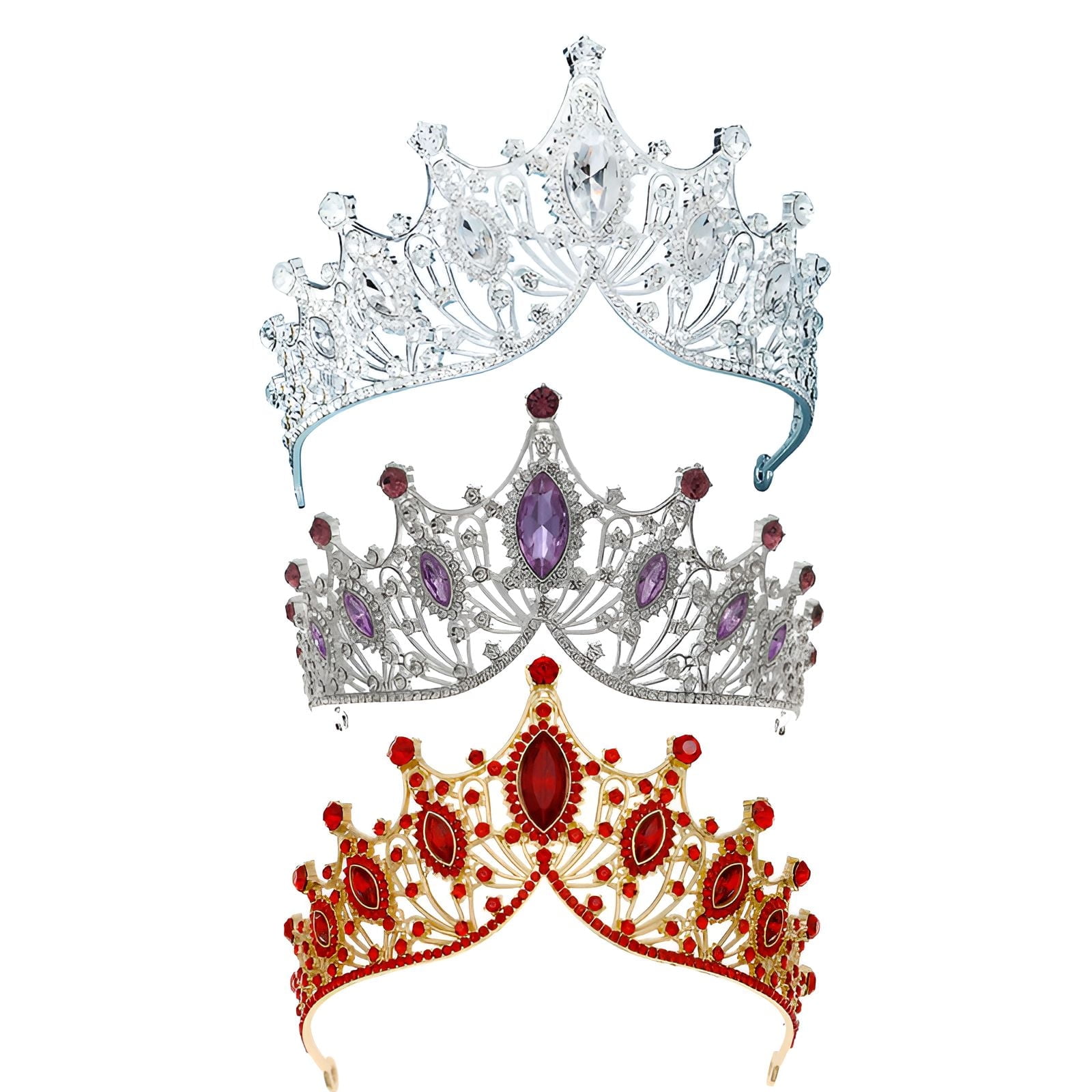 DESIGNICE 3Pcs Crowns for Women,Gorgeous Engraving Layers Crown Cake ...