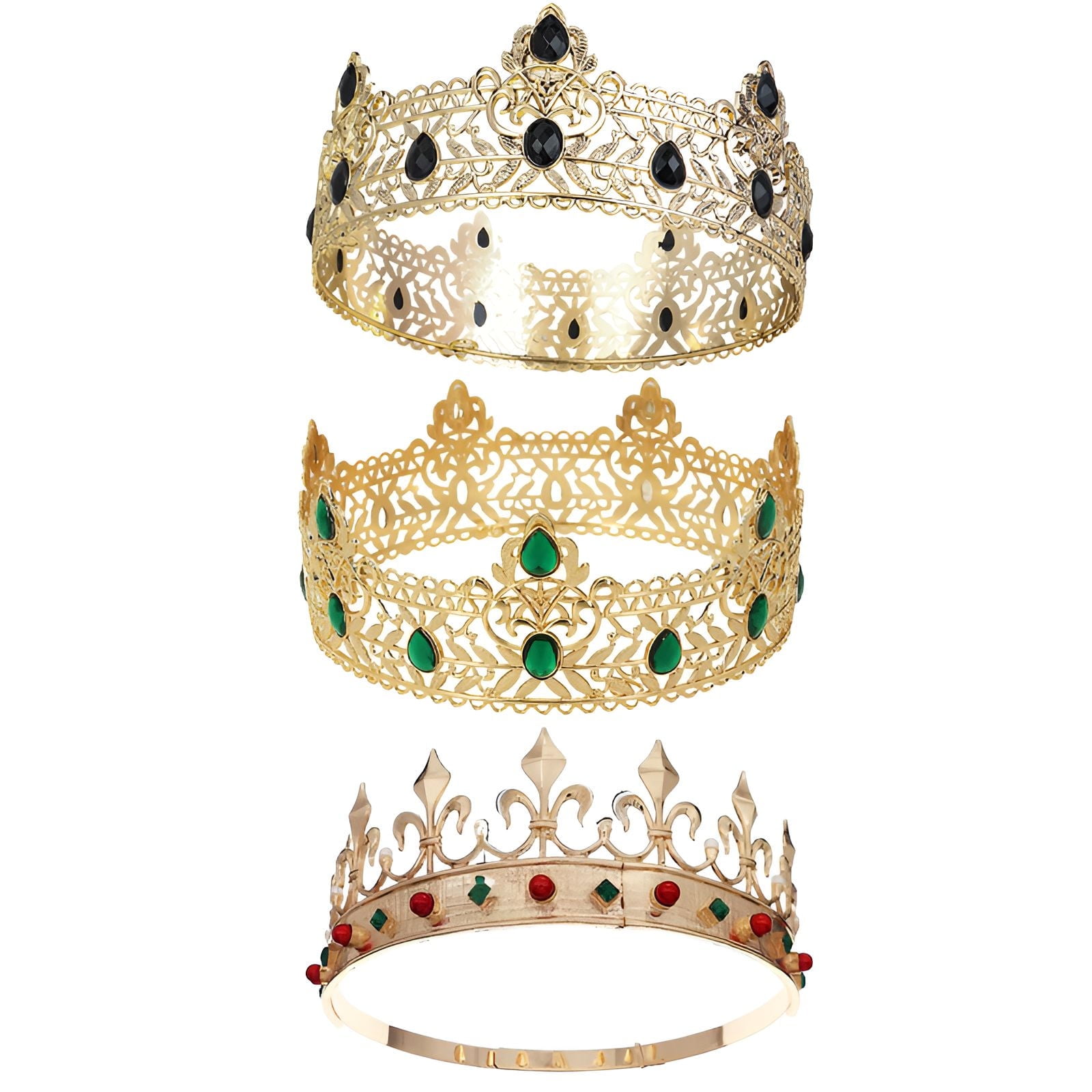 DESIGNICE 3Pcs Crowns for Women,Modern Gemstone Style Birthday Crown ...