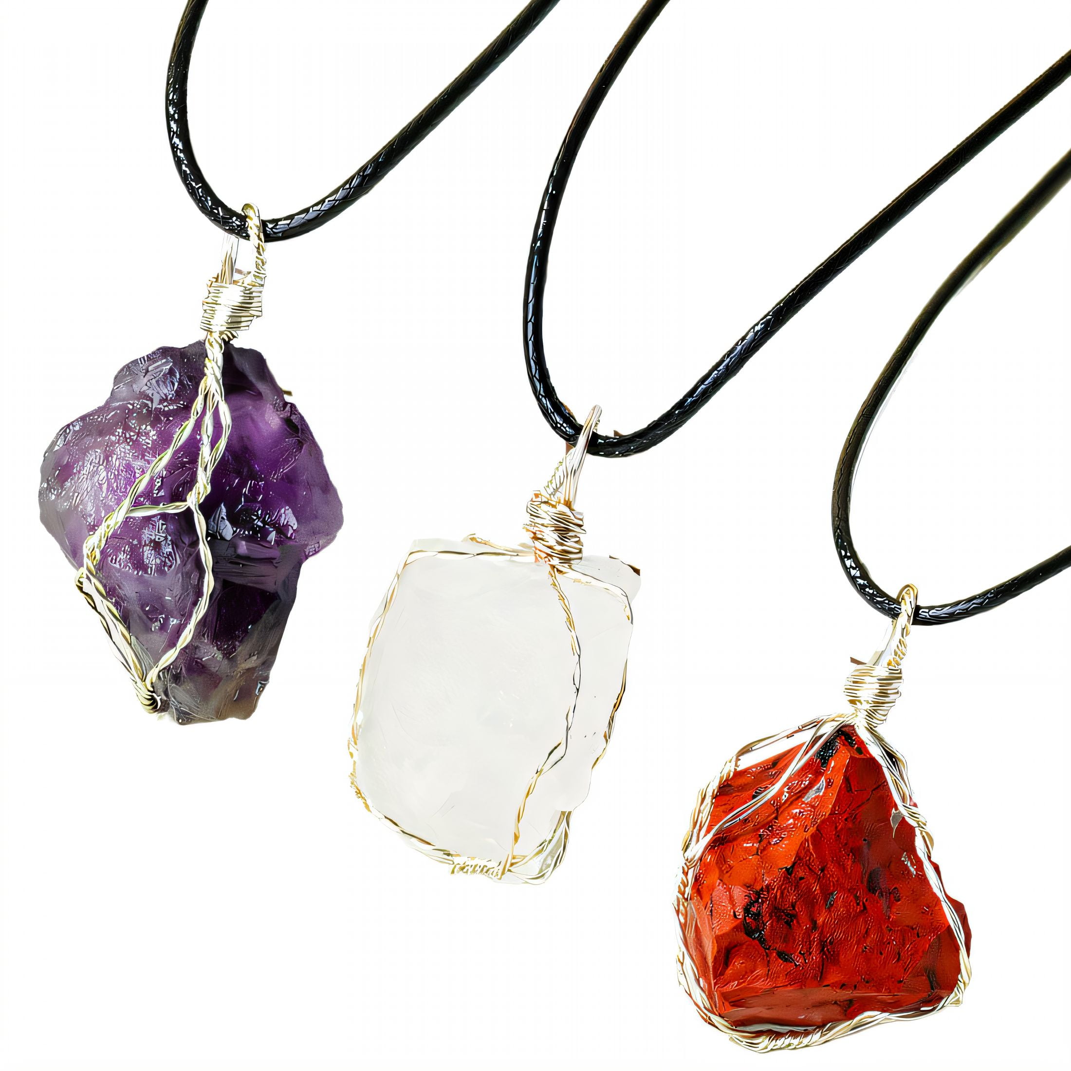 DESIGNICE 3Pcs Crystal Necklace Lightweight and Simple to Pair Crystals ...