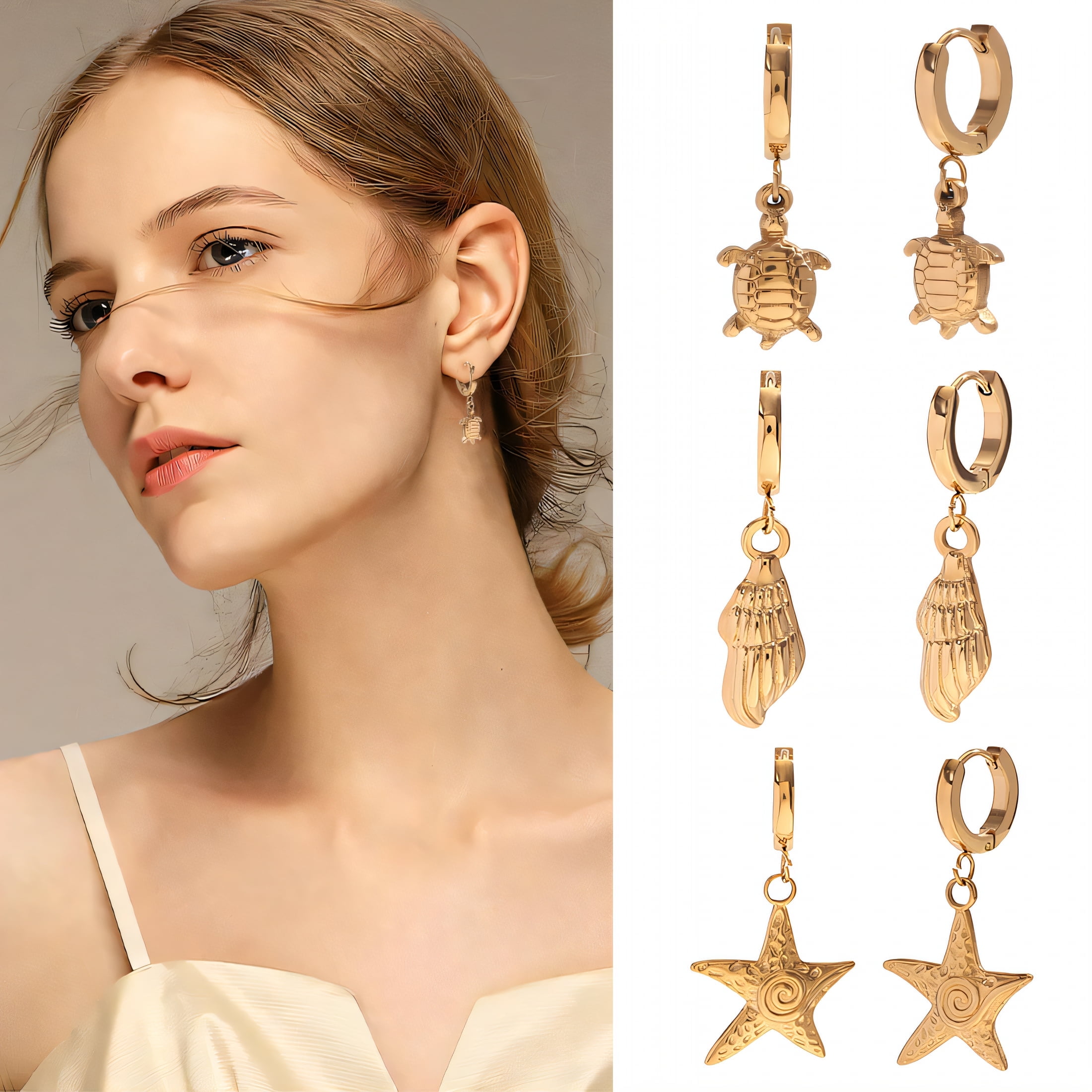 DESIGNICE 3Pcs Summer Earrings,Ocean Series Summer Earrings for Women ...