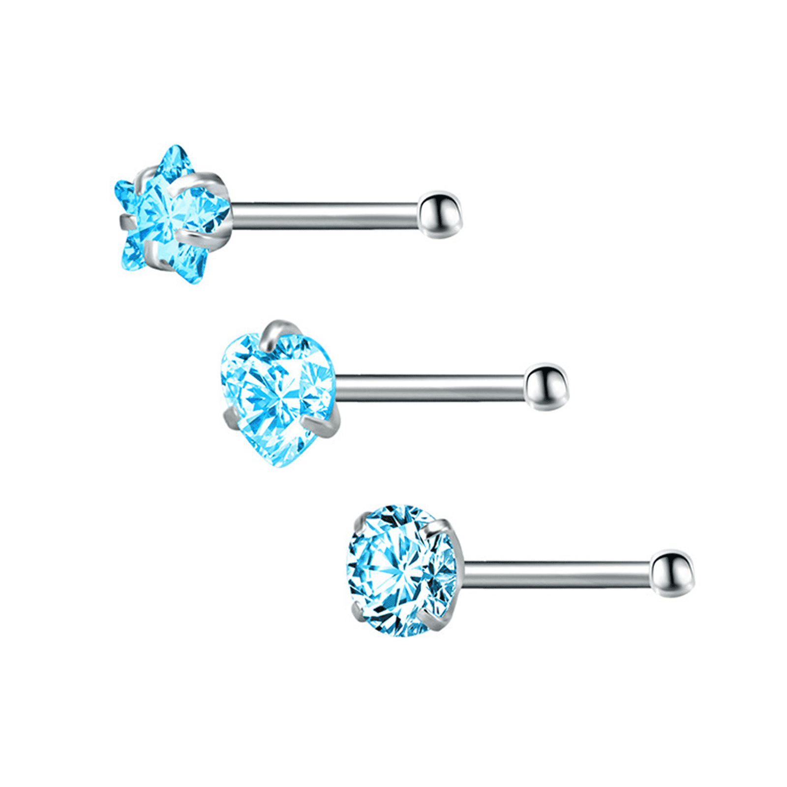 DESIGNICE 4 PCS Nose Studs,Designed for Comfort Nose Jewelry,Casual and ...