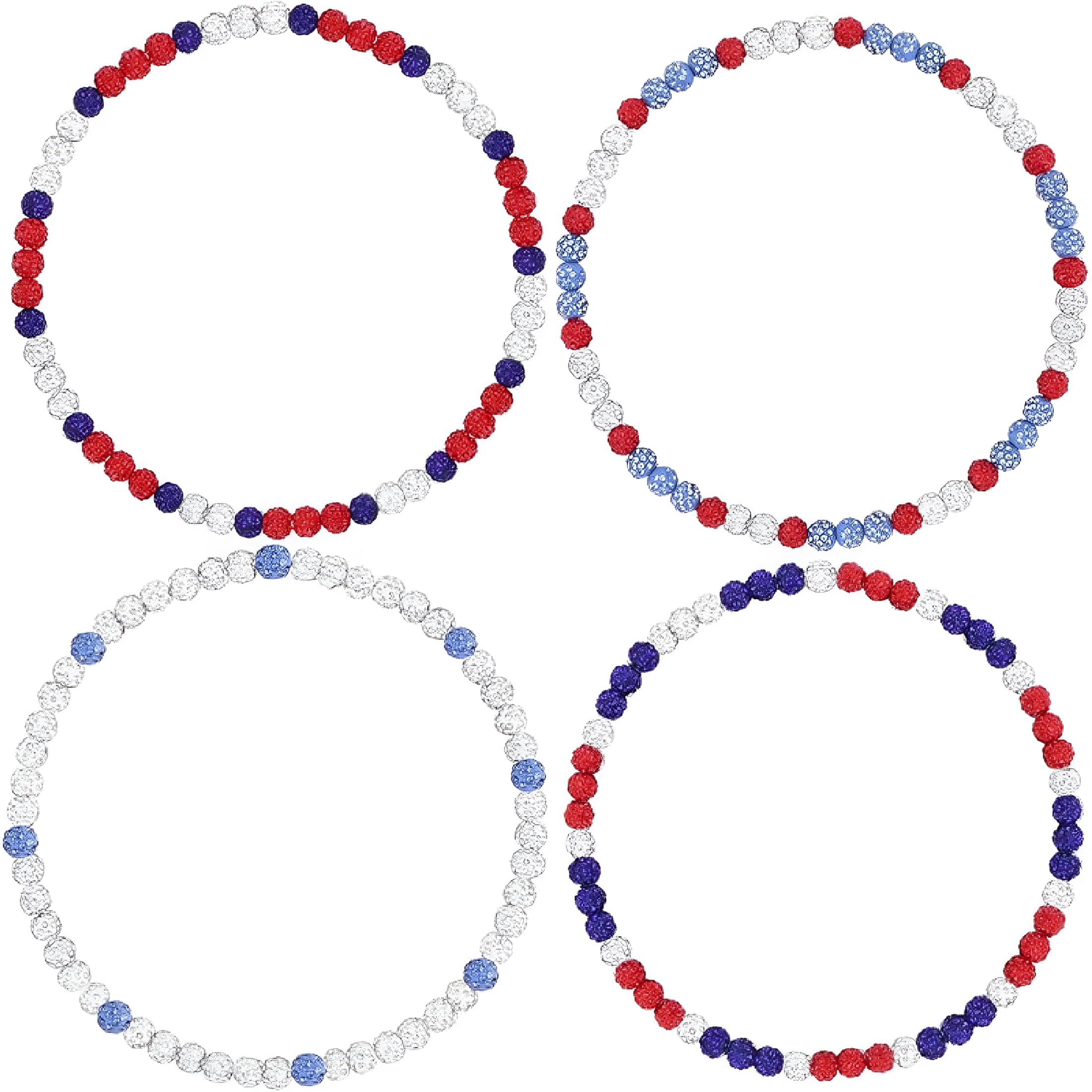 DESIGNICE 4 Pcs Baseball Beaded Chain Necklace for Men, Bling Ice ...