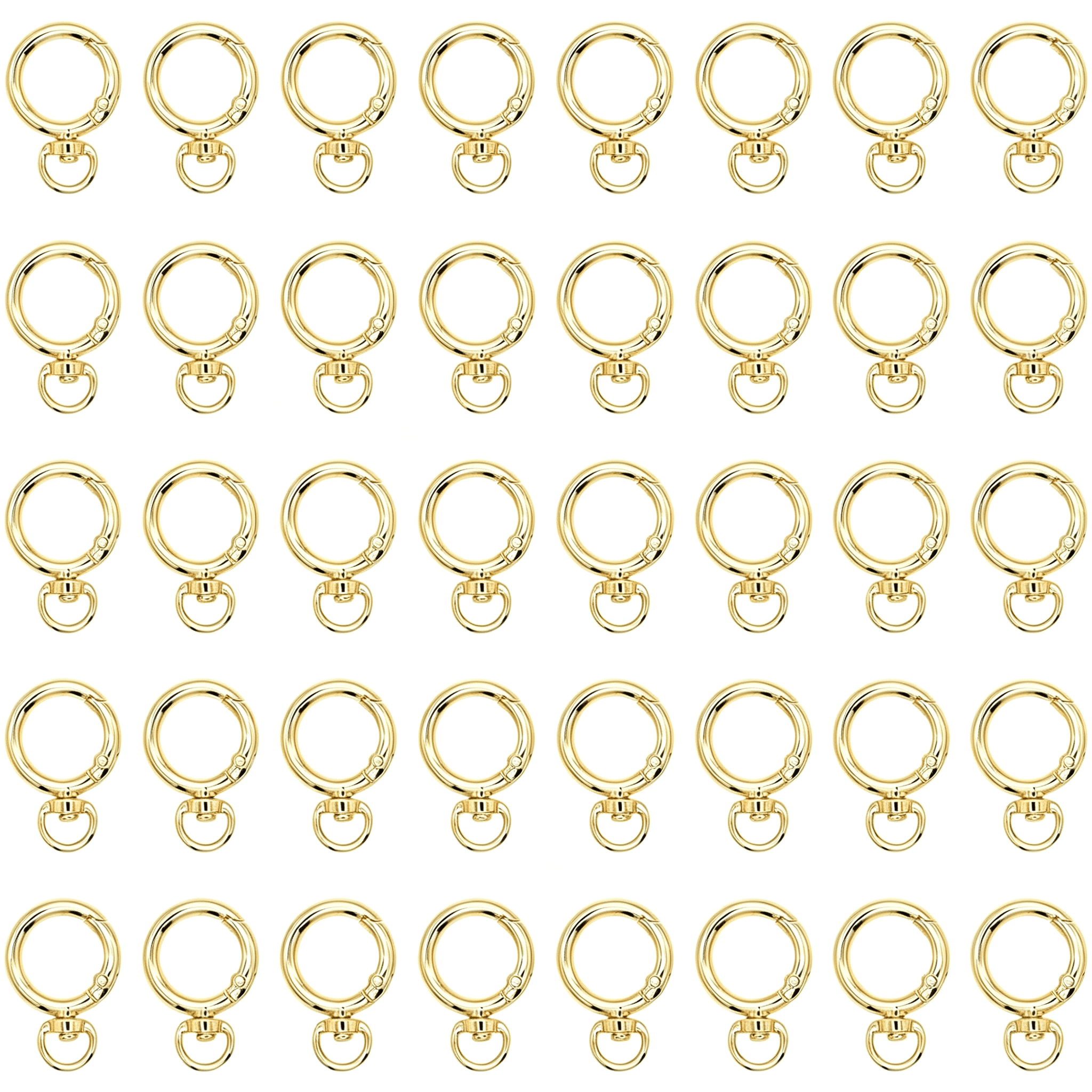 DESIGNICE 40 Pcs Round Spring Snap Hooks Clip Set Diy Accessories O ...