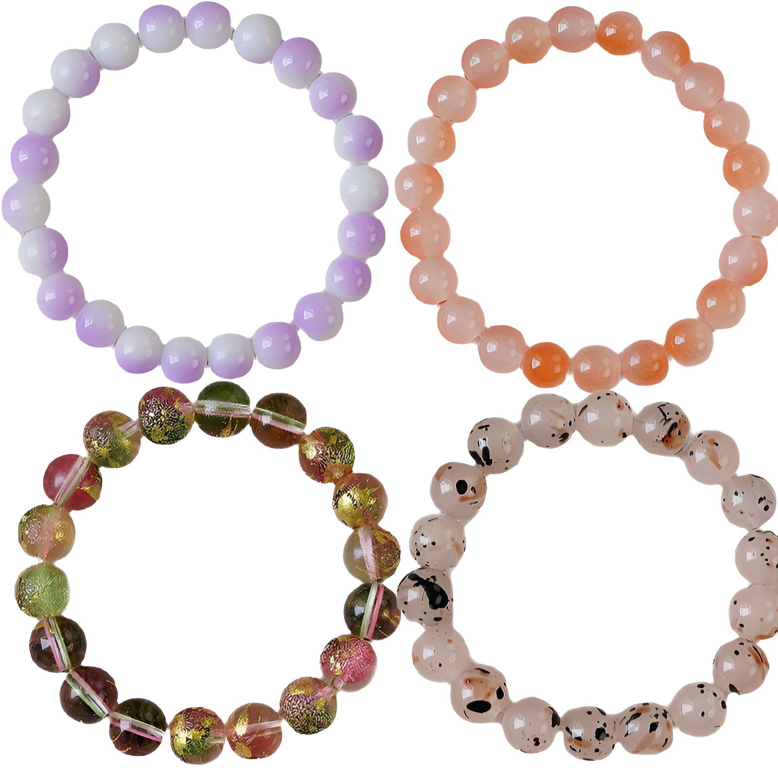 DESIGNICE 4Pcs Beaded Bracelets for Women,Flowing Design Lines ...
