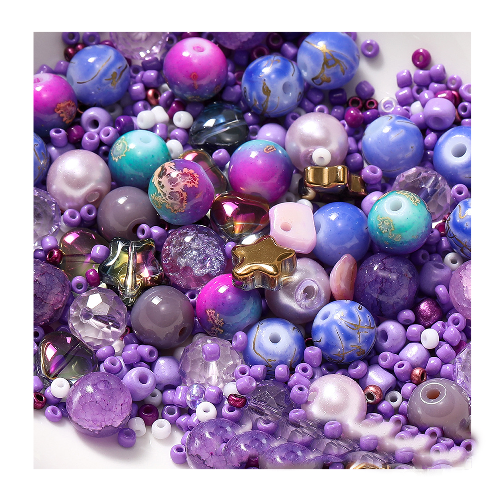 DESIGNICE 2026 New 4Pcs Beads for Jewelry Making Various Color Designs ...