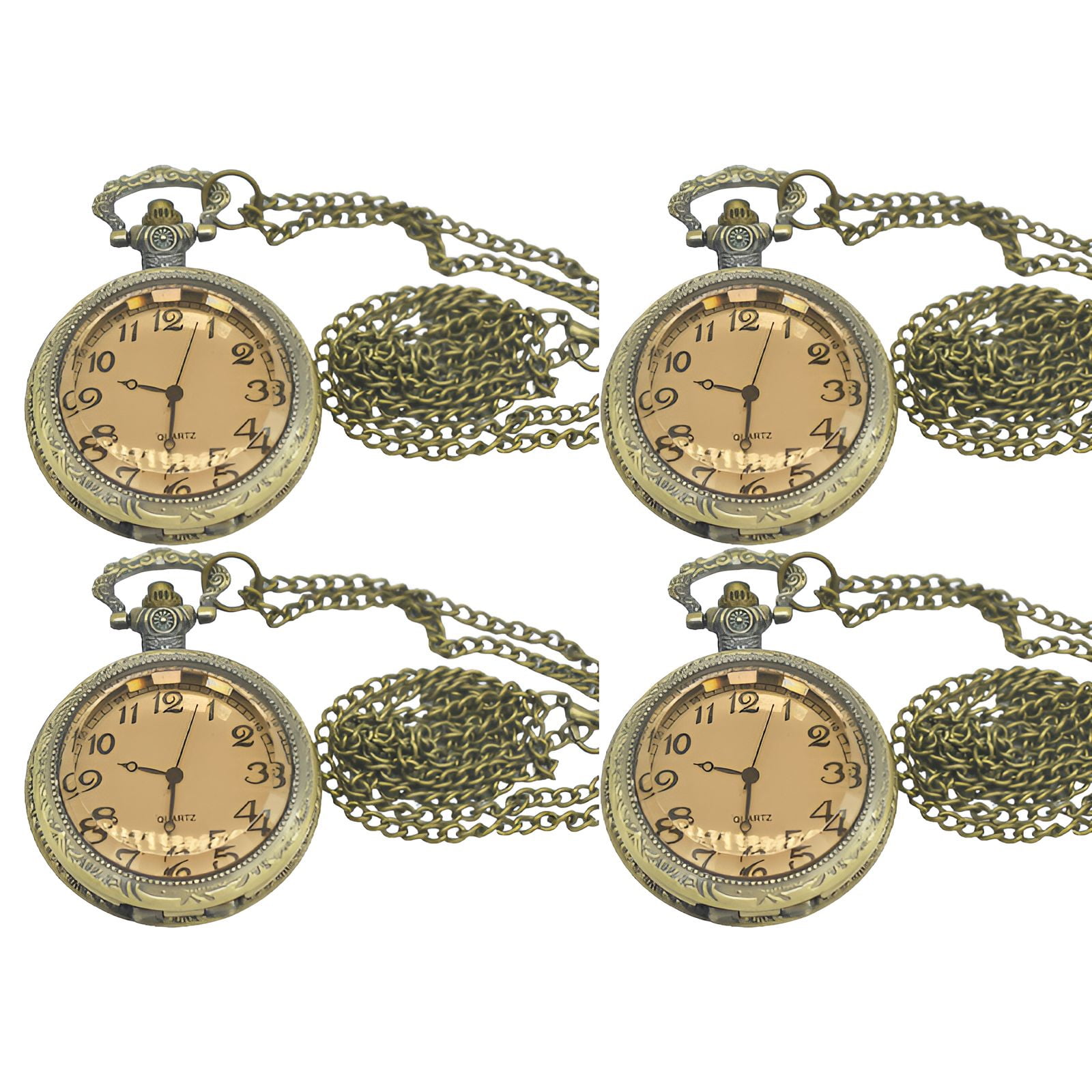 DESIGNICE 4Pcs Pocket Watch,Vintage Style Pocket Watch with Chain ...