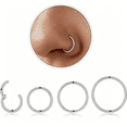 DESIGNICE 4Pcs Titanium Nose Rings Hoops for Women Men,18G Gold/Silver ...