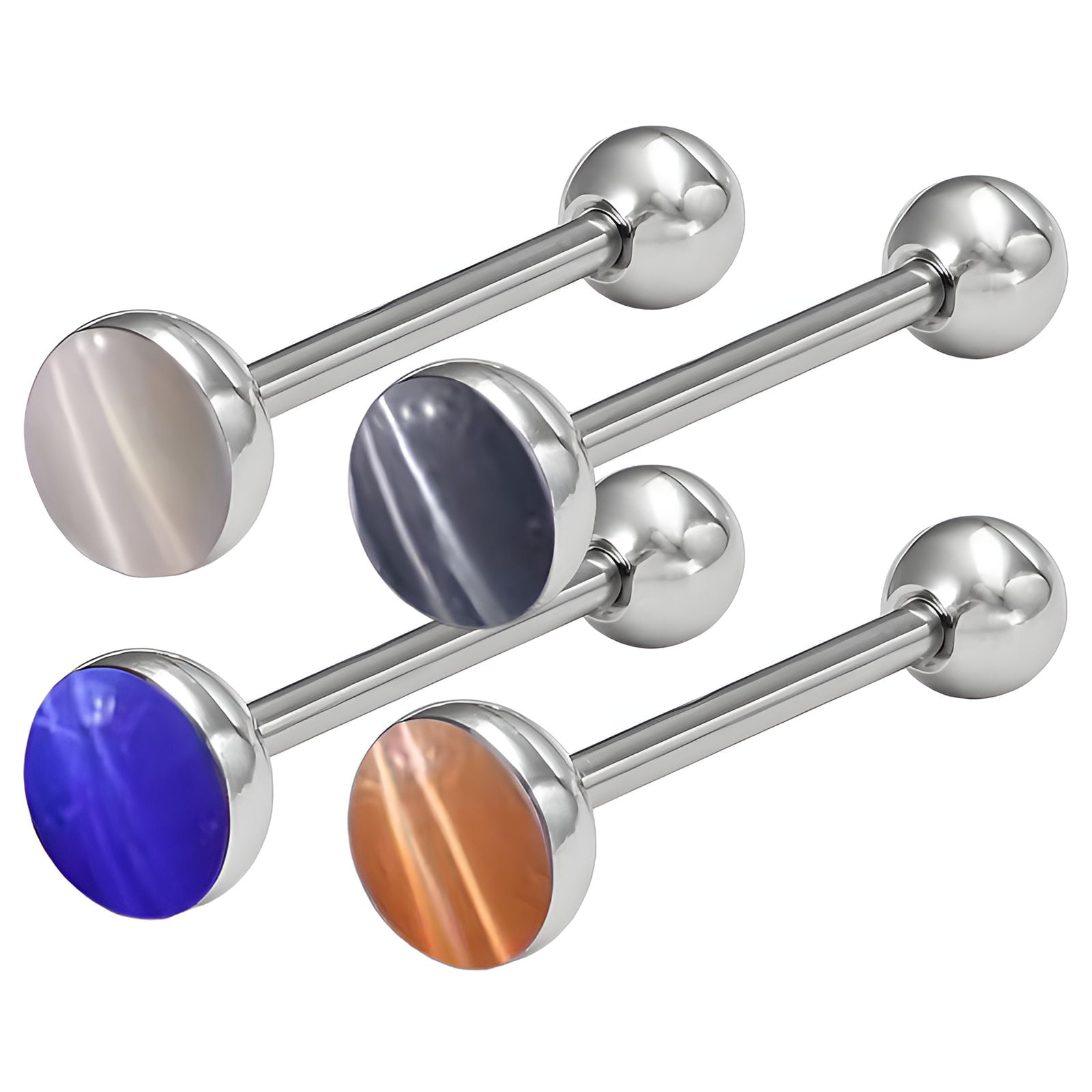 DESIGNICE 4Pcs Tongue Rings,Glossy Finish and Reduced Resistance ...