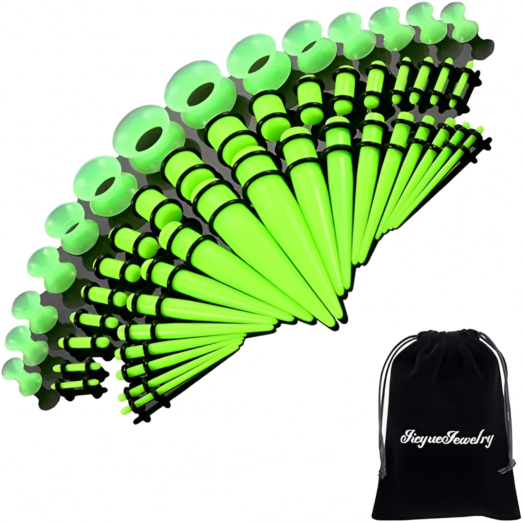 DESIGNICE 50/54 Pieces Ear Stretching Kit 14G-00G Acrylic Tapers and ...