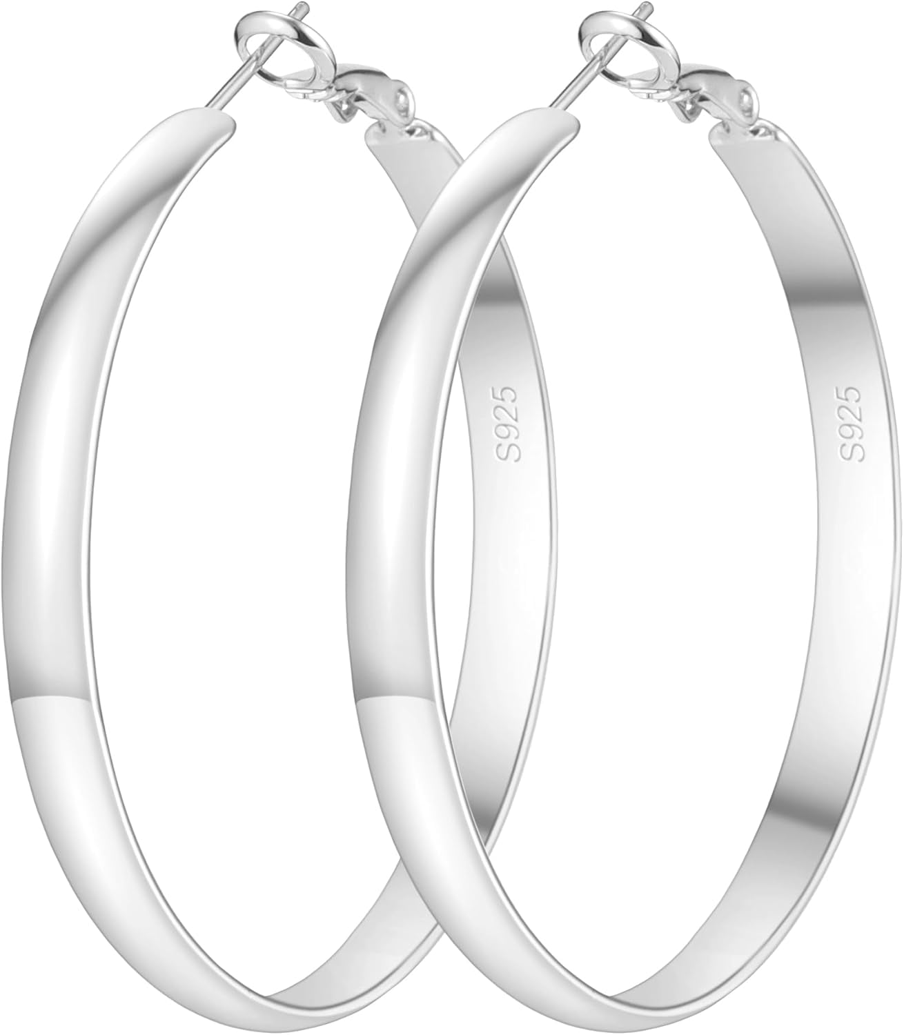 DESIGNICE 5Mm Wide Gold Hoop Earrings for Women Trendy Gold Plated ...