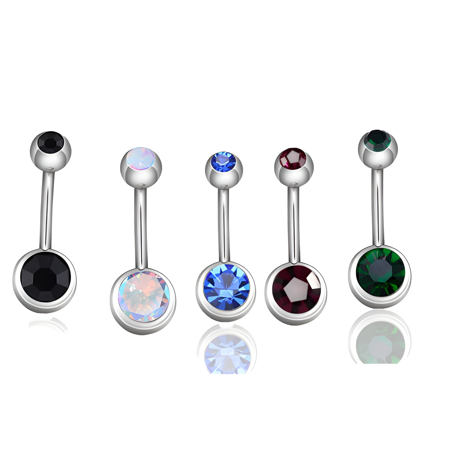DESIGNICE 5Pcs Belly Button Ring,Diverse Color Options Belly Rings for ...