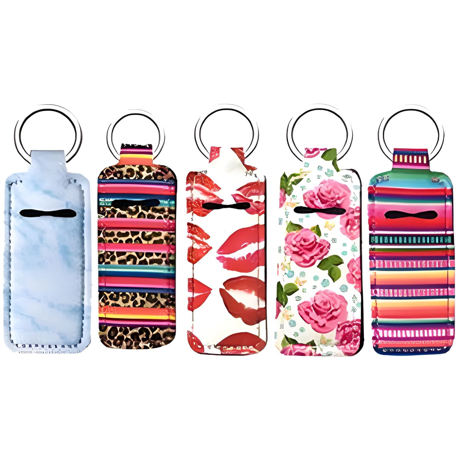DESIGNICE 5Pcs Chapstick Holder Key Chain, Llaveros,Wrist Keychain ...