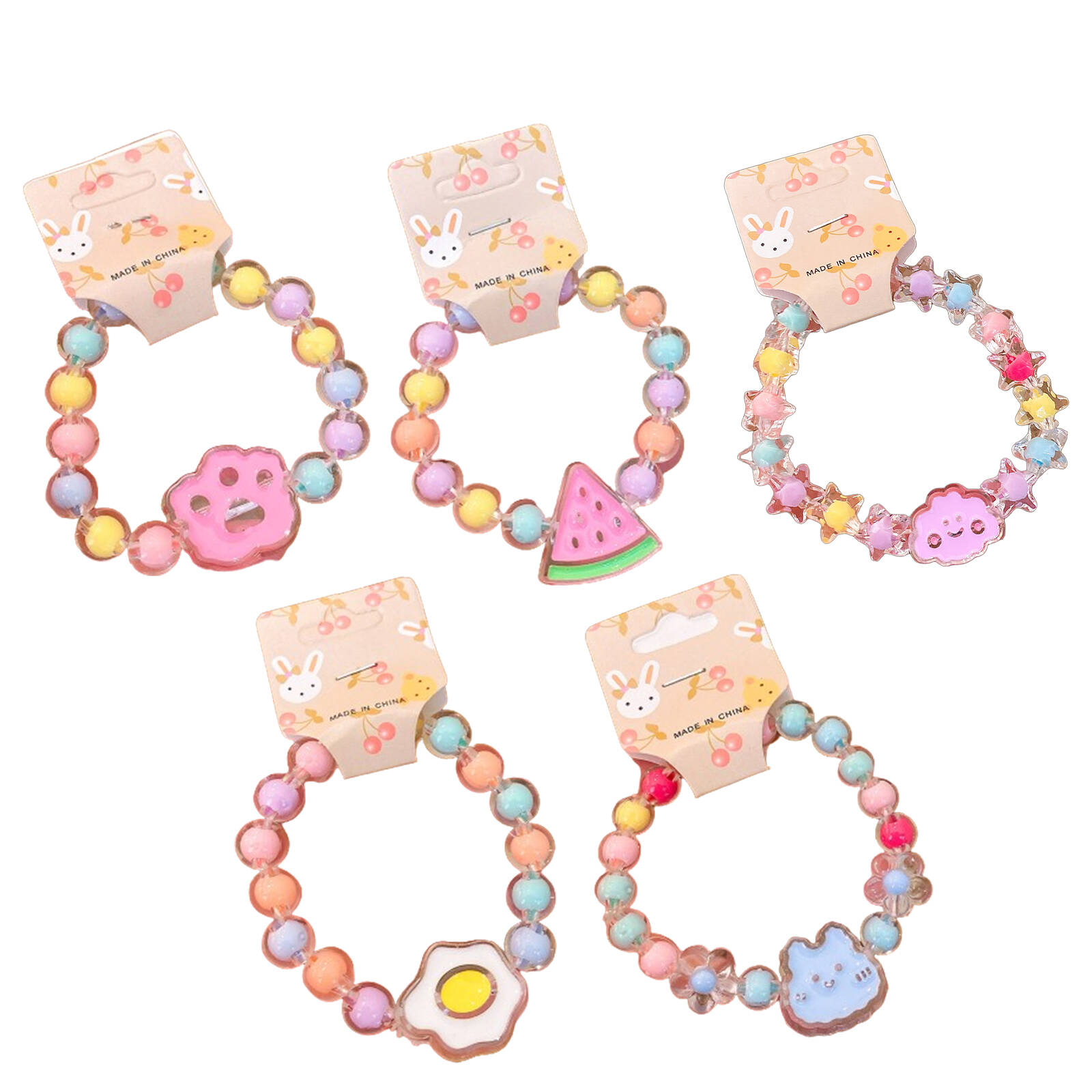 DESIGNICE 5Pcs Elastic Bracelets,Colorful Princess Charm Bracelet ...