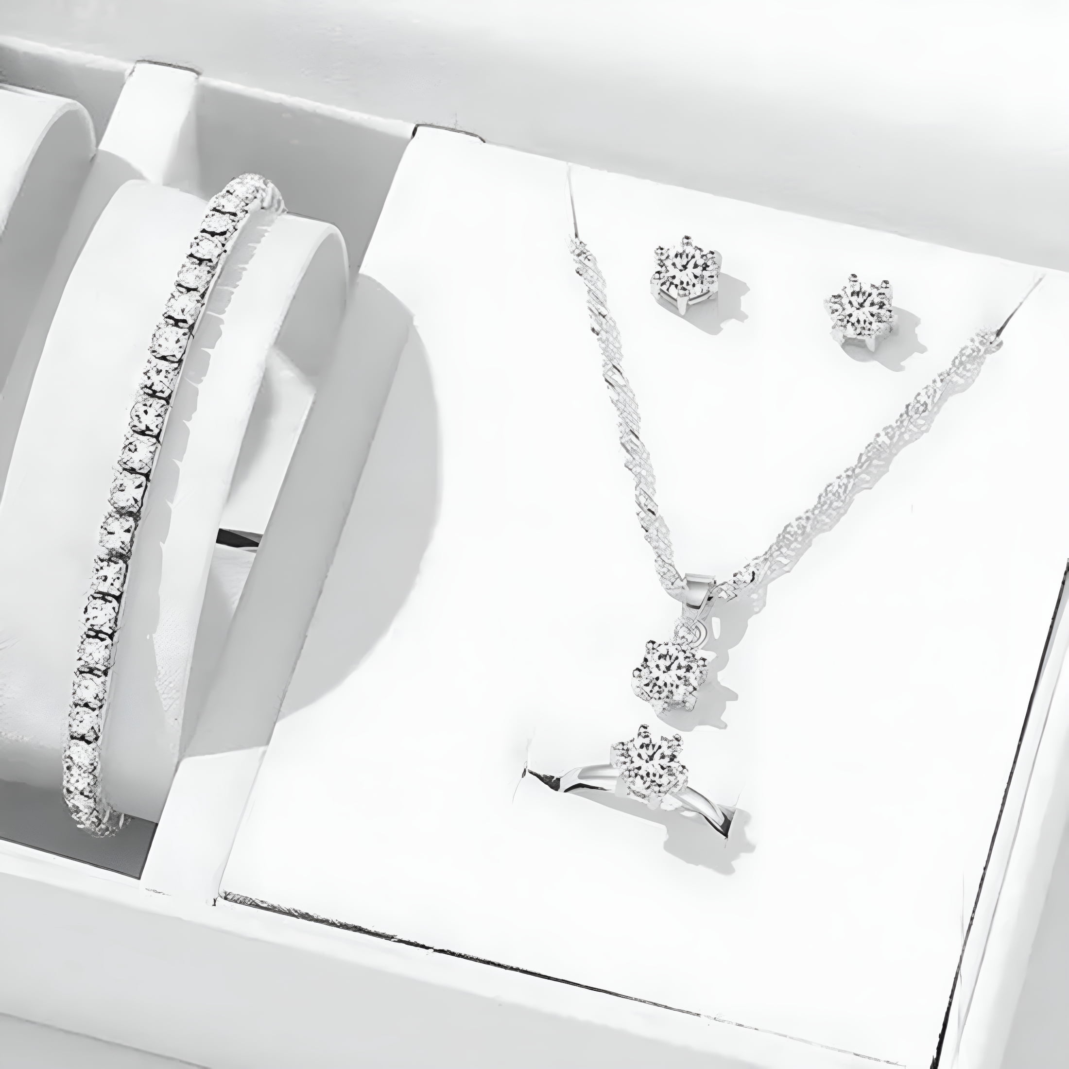 DESIGNICE 5Pcs Elegant Crystal Delicate Jewelry Sets For Women Necklace ...