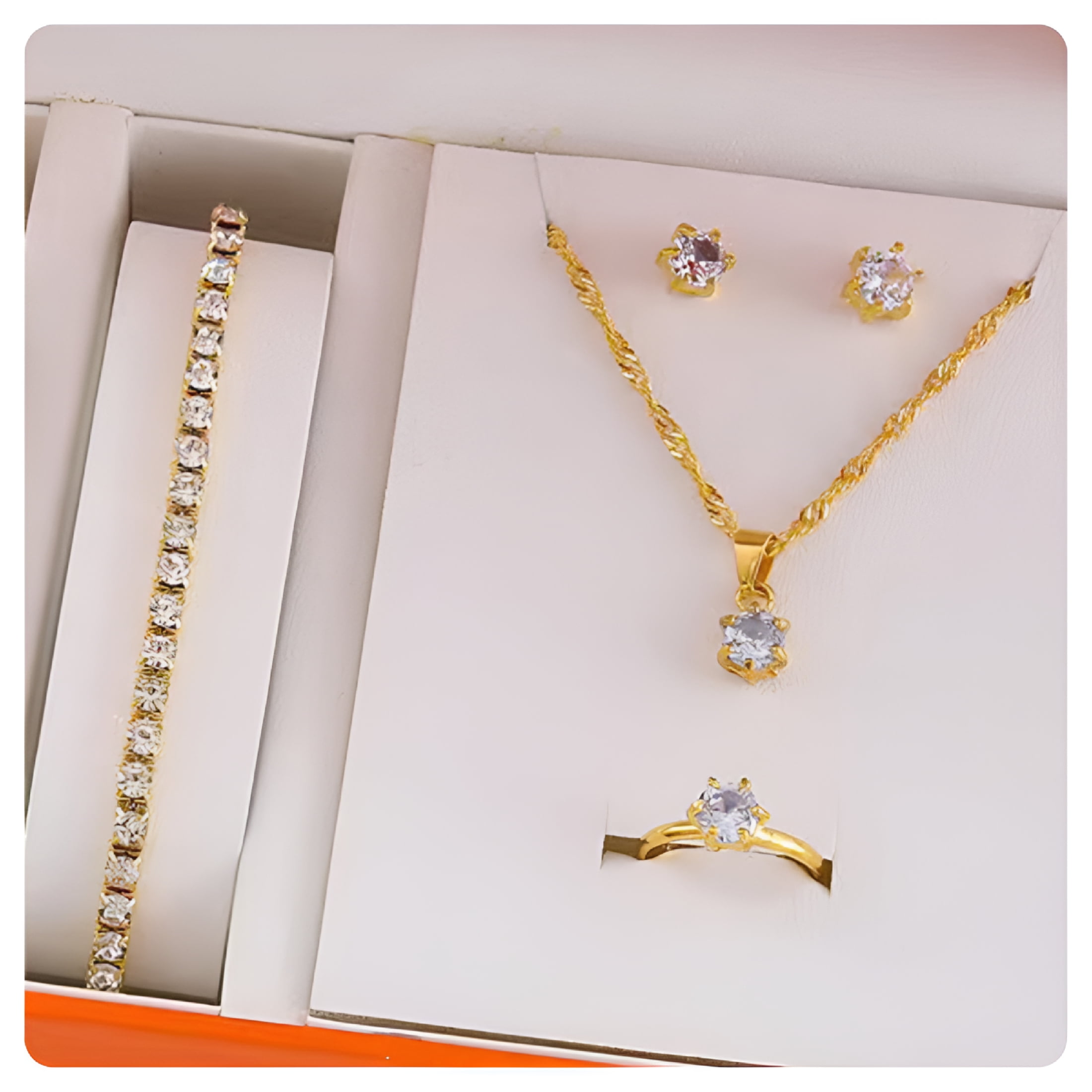 DESIGNICE 5Pcs Elegant Crystal Delicate Jewelry Sets For Women Necklace ...