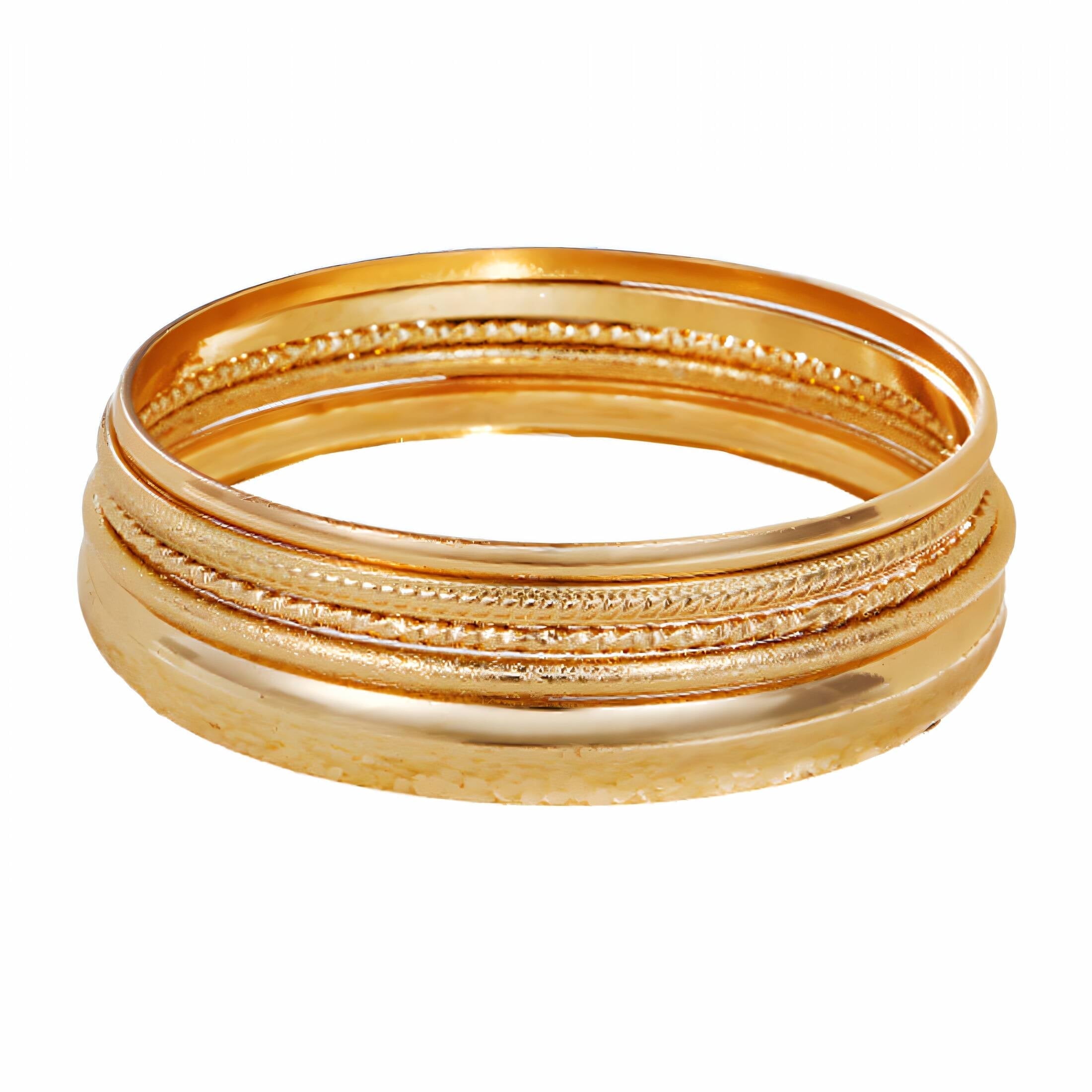DESIGNICE 5Pcs Gold Bangles for Women Flexible Stacking Girls Jewelry ...