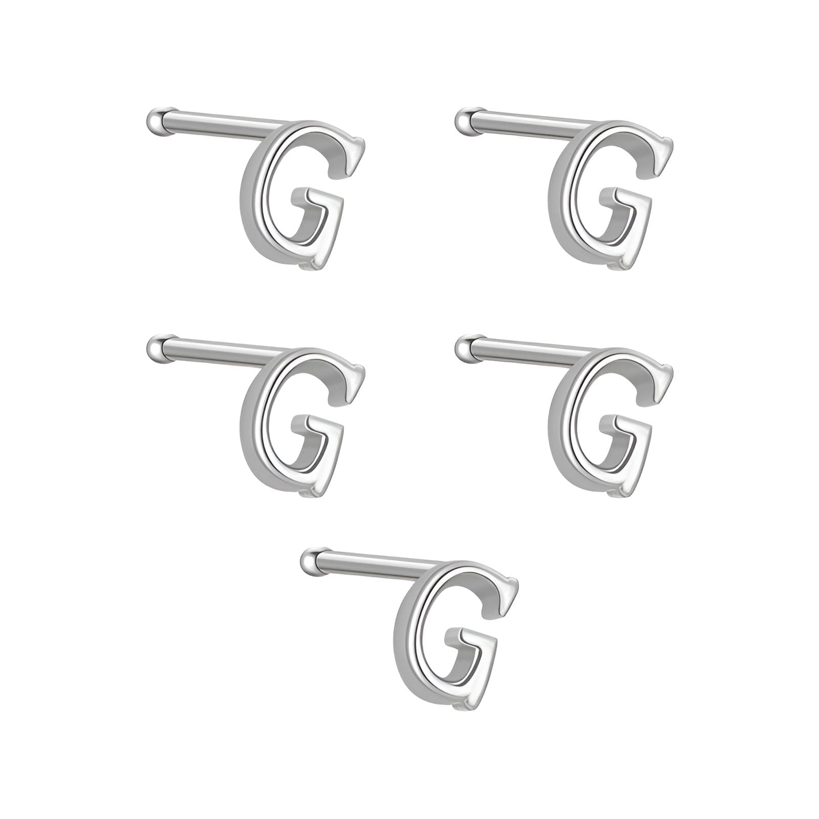 DESIGNICE 5Pcs Nose Studs,20G Flat Back Nose Stud,Stainless Steel ...