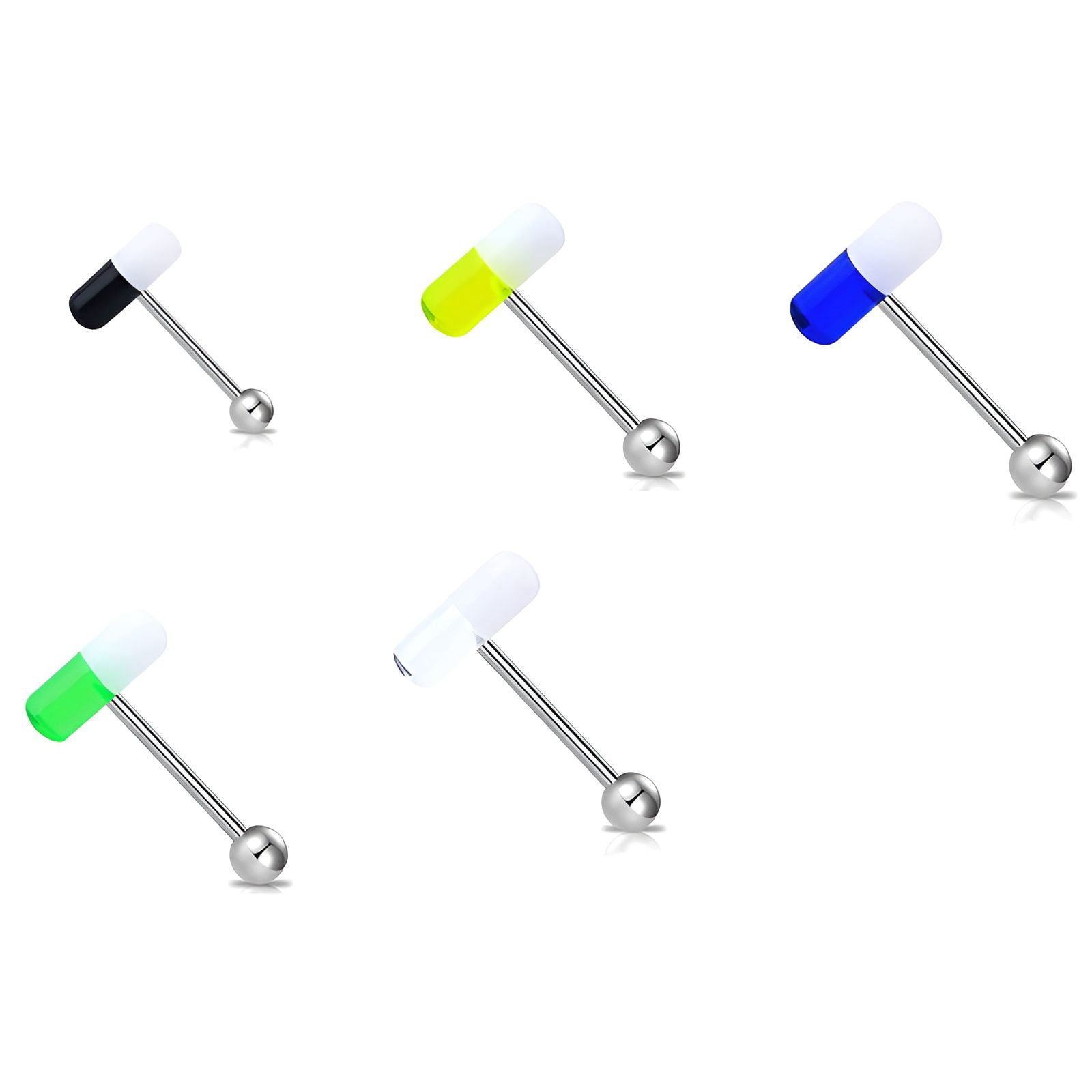 DESIGNICE 5Pcs Tongue Rings,Stable Color and Enduring Brightness Tongue ...