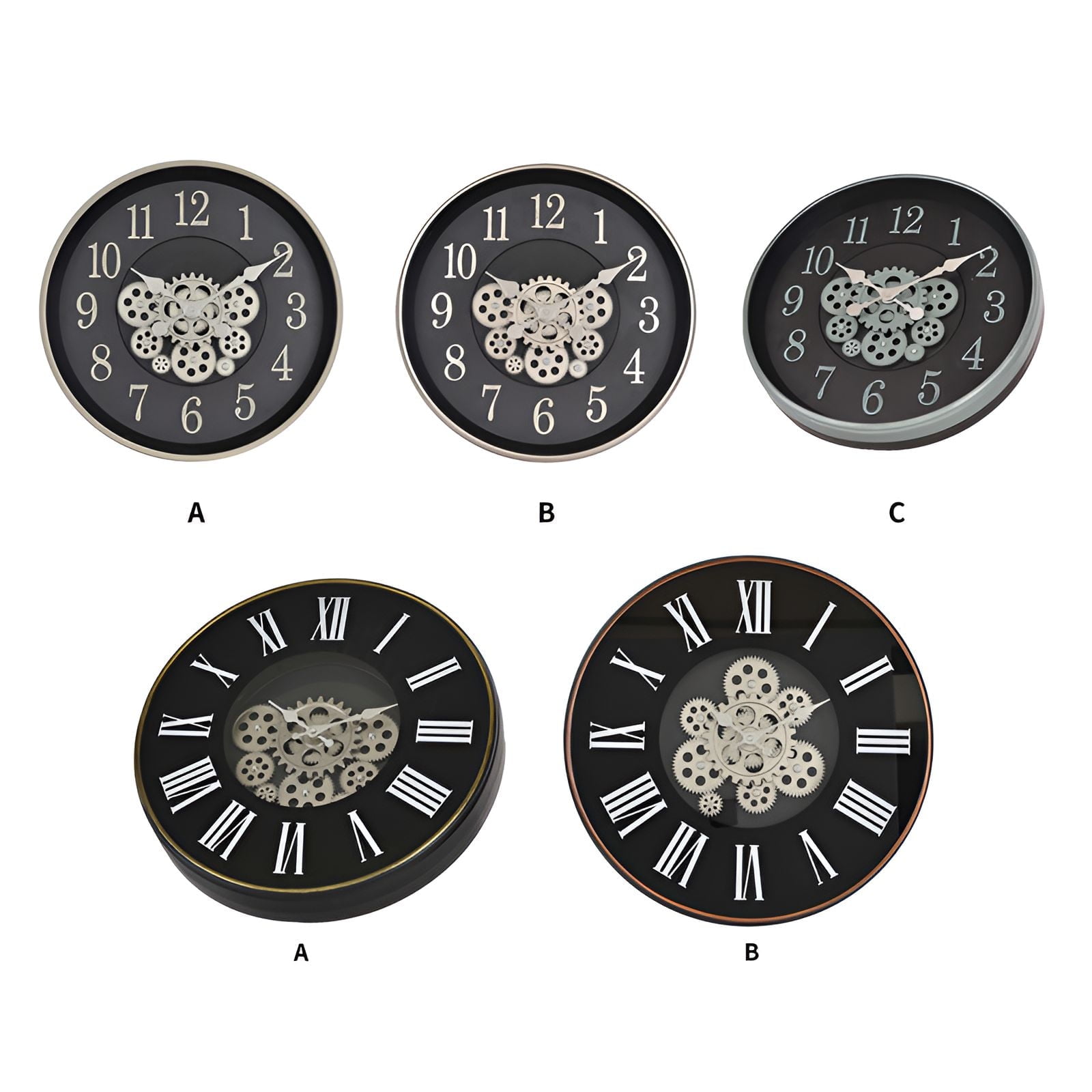 DESIGNICE 5Pcs Wall Clock,Retro Clock Hands Modern Wall Clock,Elegant ...