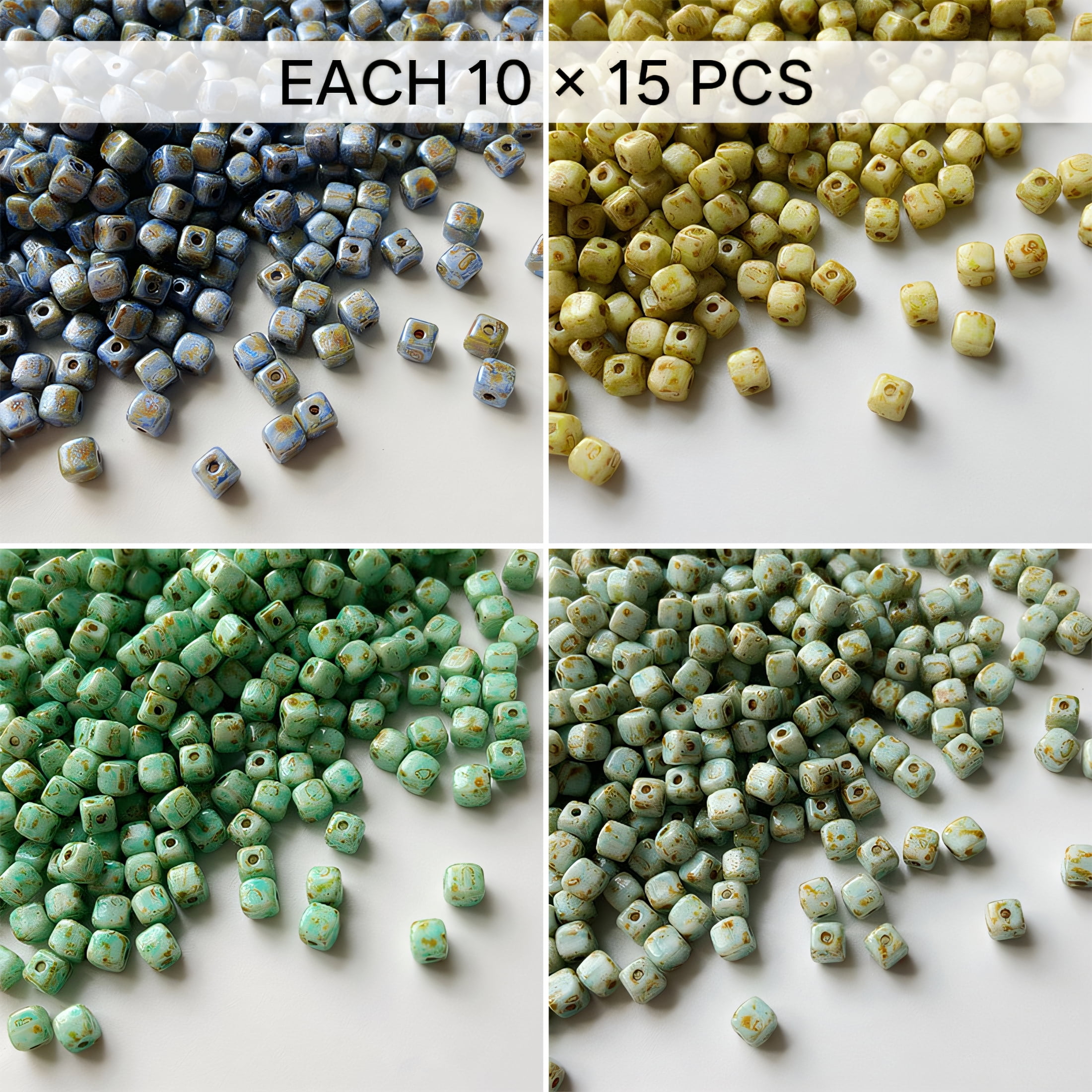 DESIGNICE 60Pcs Beads for Bracelets,Multi-Color Gradient Glass Beads ...