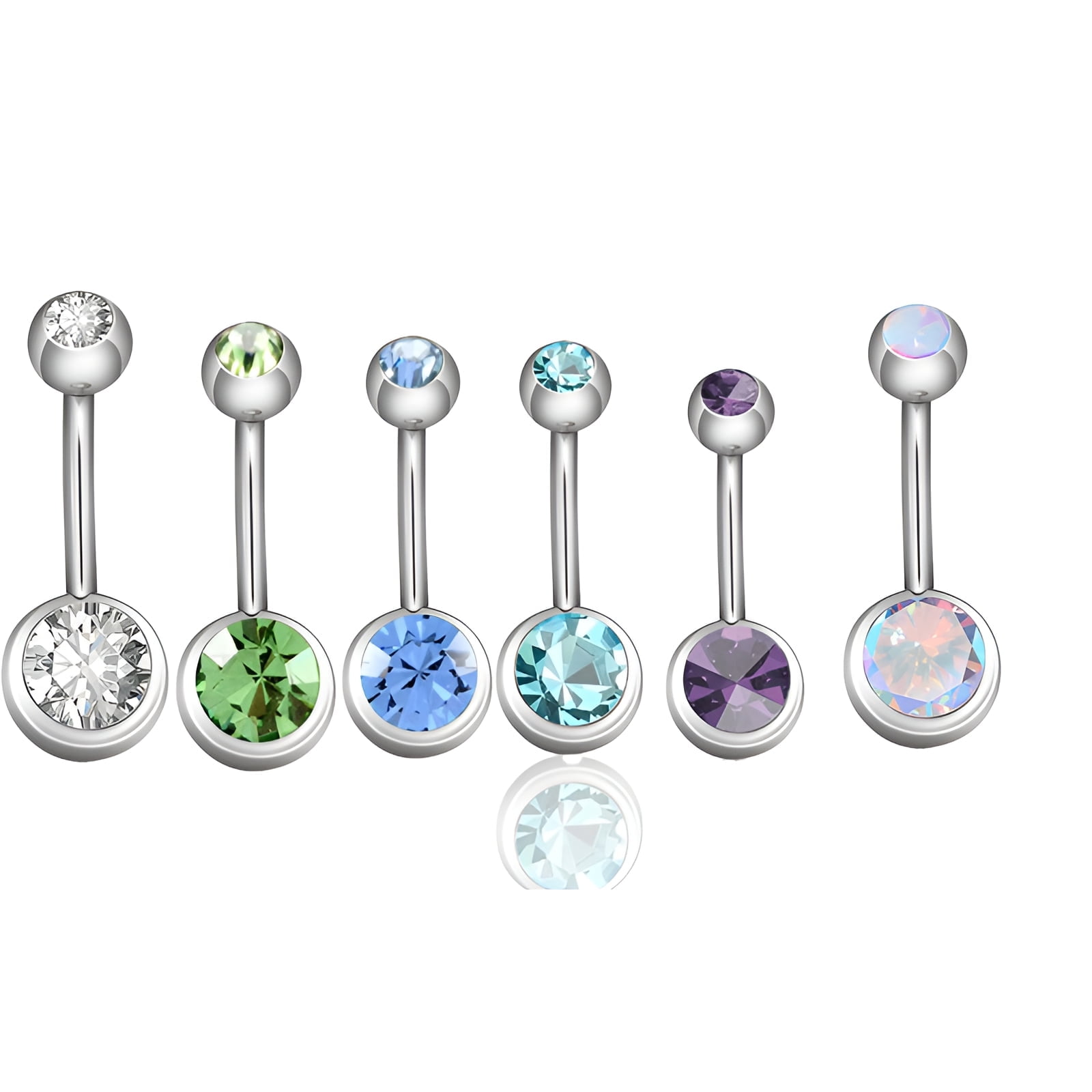 DESIGNICE 6Pcs Belly Button Ring,Elegant Eye-Catching Shape Belly ...