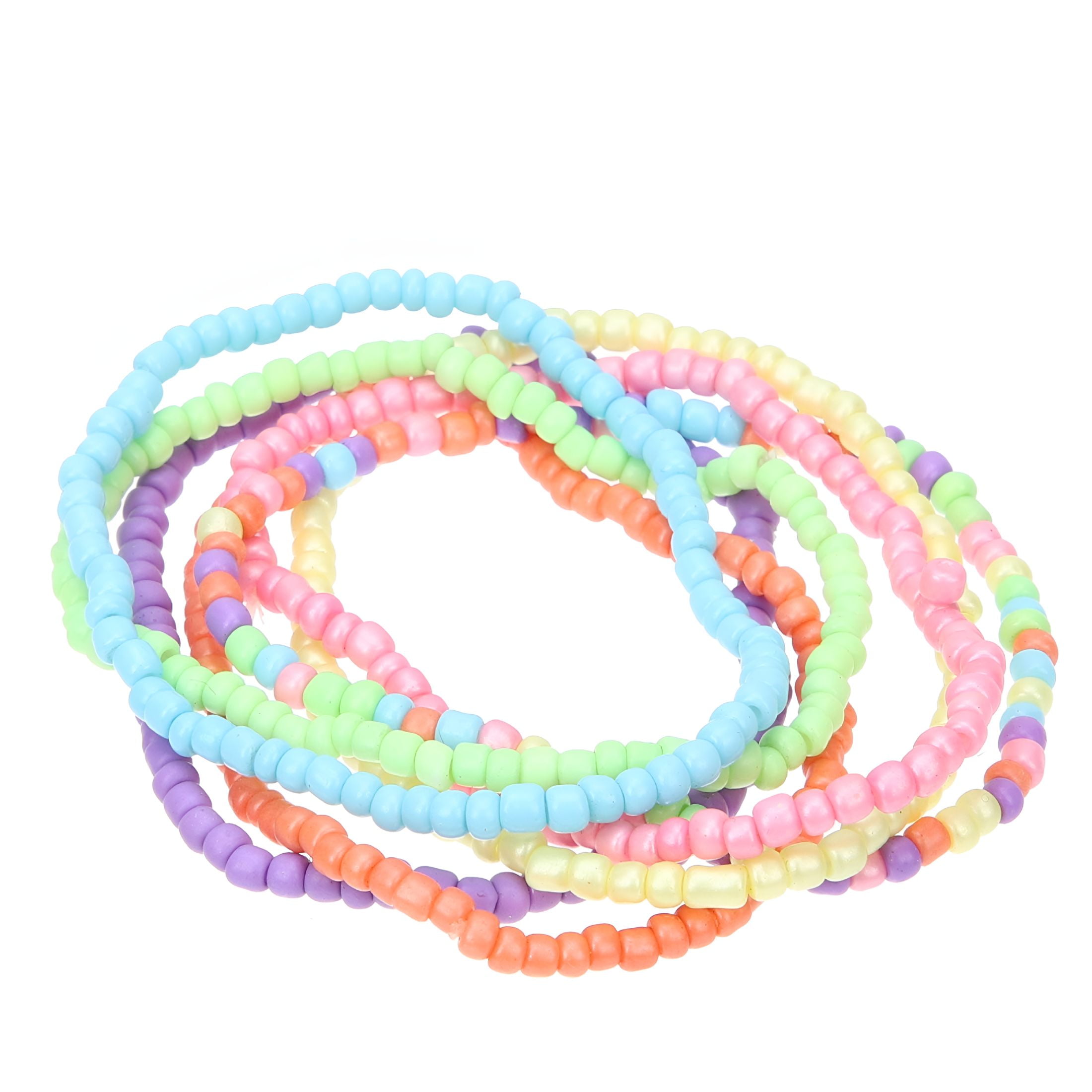 DESIGNICE 7 Pcs Colorful Bead Bracelets Set for Girls Kids Toddlers ...