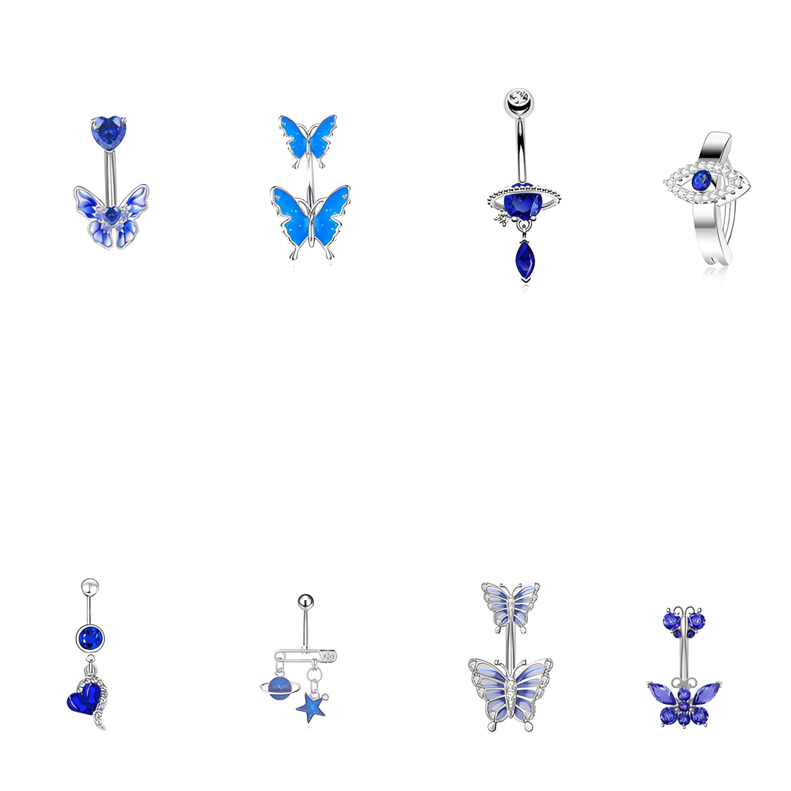 DESIGNICE 8Pcs Belly Button Ring,Personalized Design Decoration Belly ...