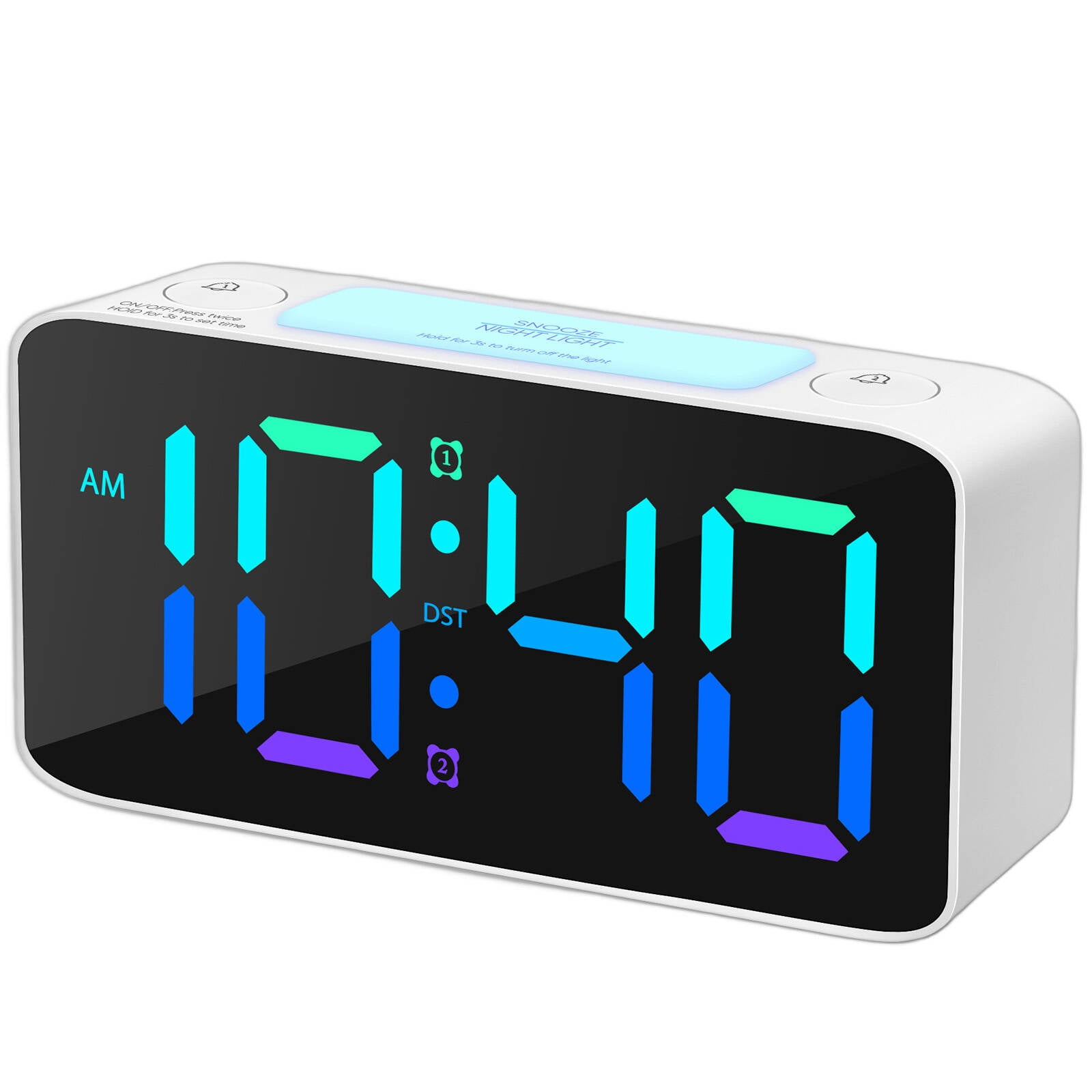 DESIGNICE Alarm Clock Dual Alarm Settings Alarm Clocks for Bedrooms ...