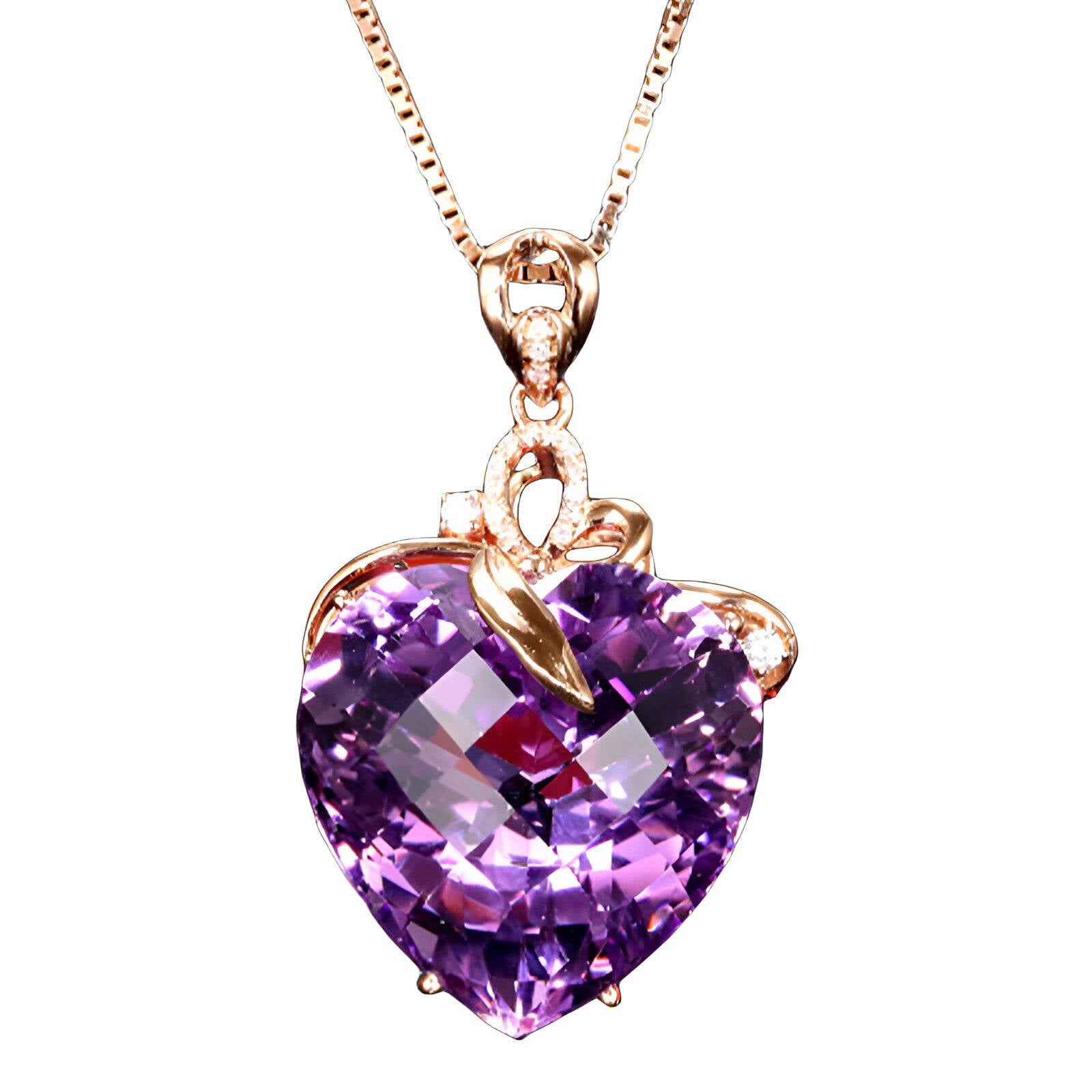DESIGNICE Amethyst Necklace,Natural Amethyst Anniversary Gifts for ...