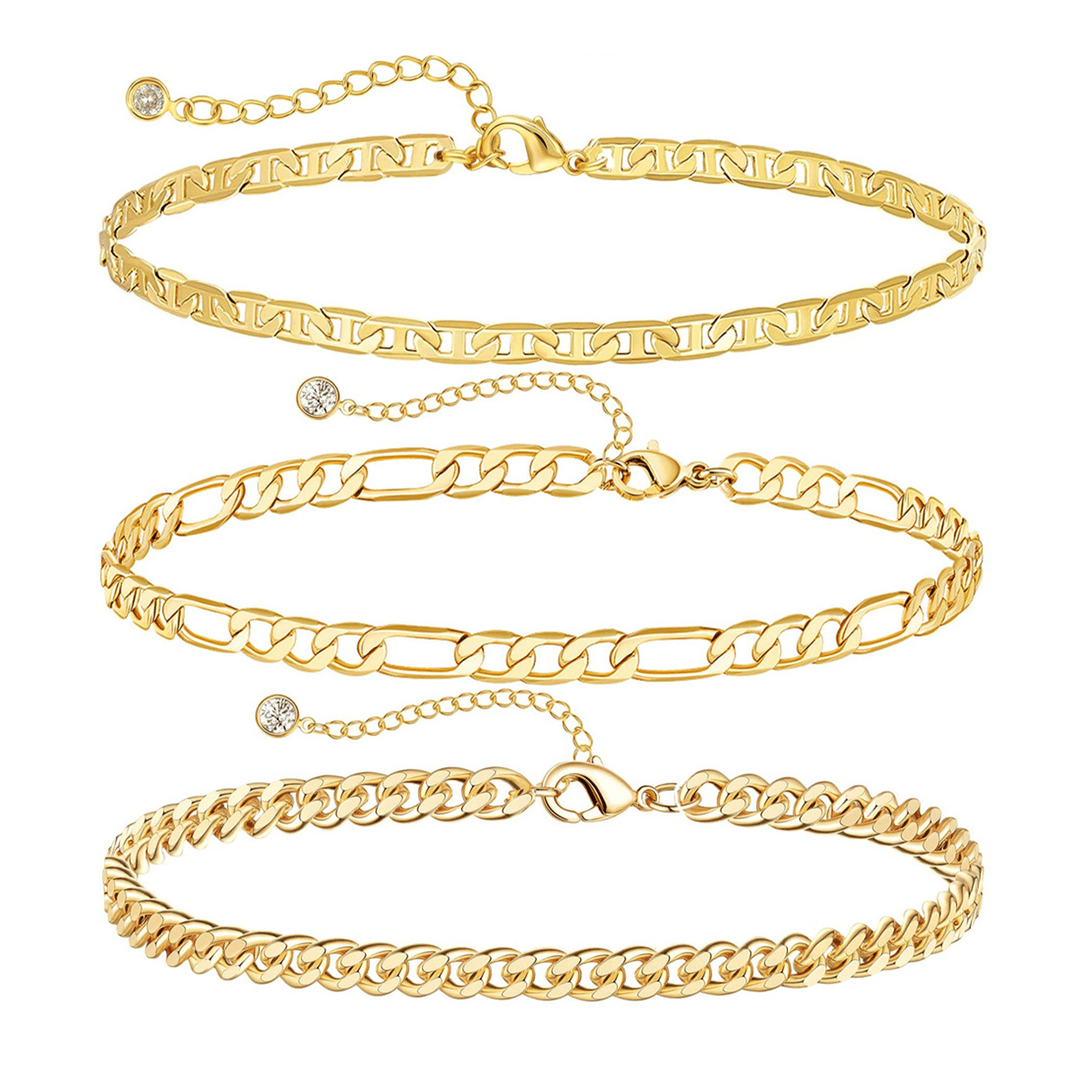 DESIGNICE Ankle Bracelets for Women 14K Gold Anklet Set Gold Anklets ...